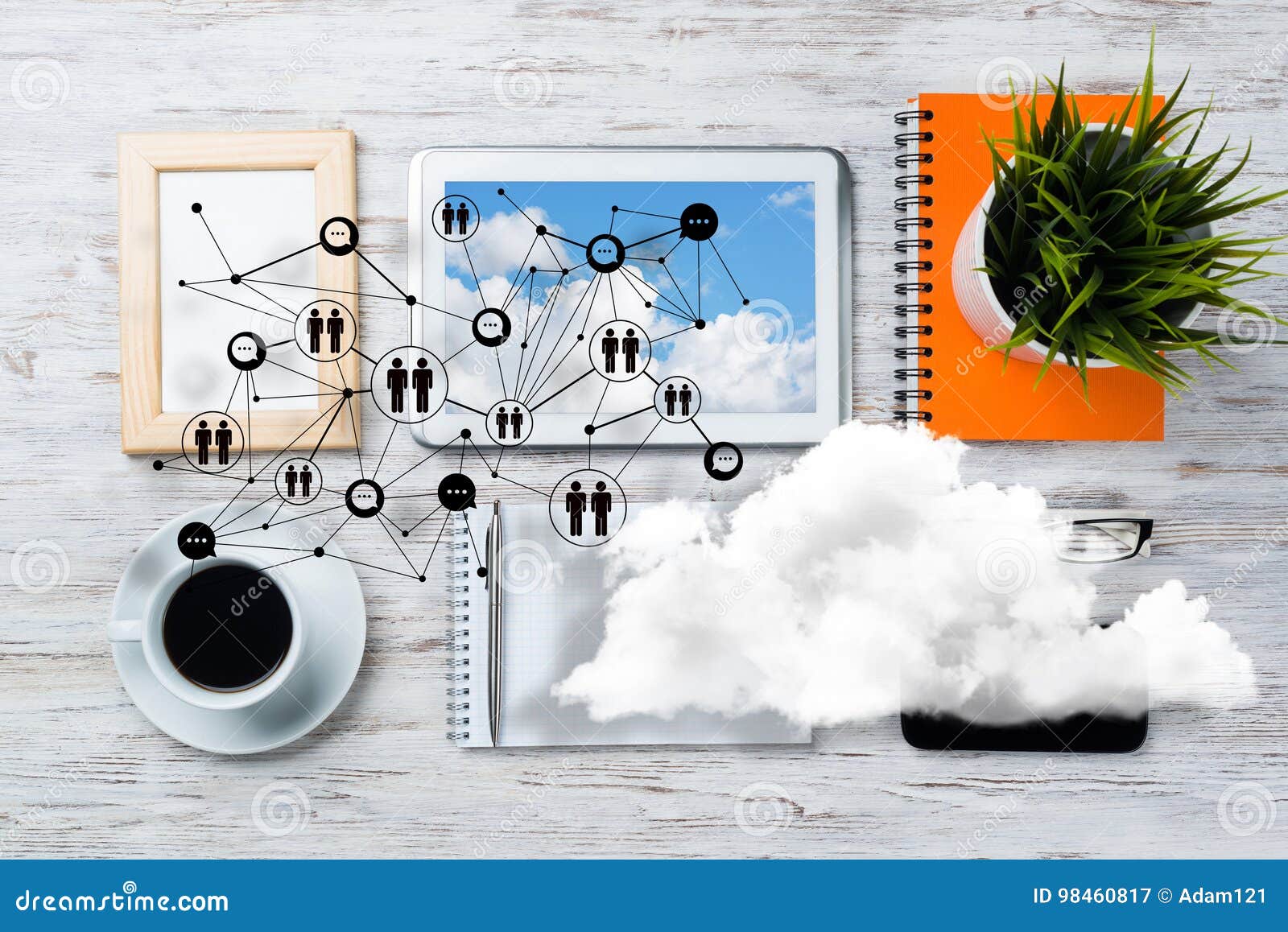 Social Communication and Global Networking Concept Stock Image - Image ...