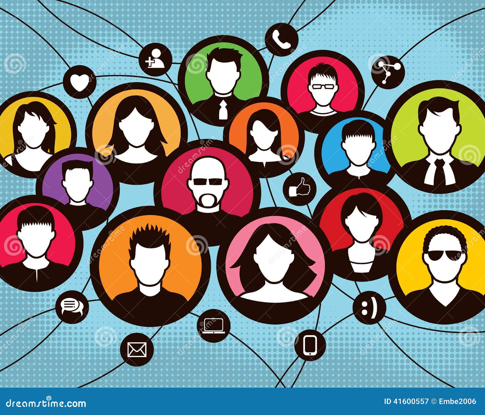 Social Communication Group People Stock Vector - Illustration of ...