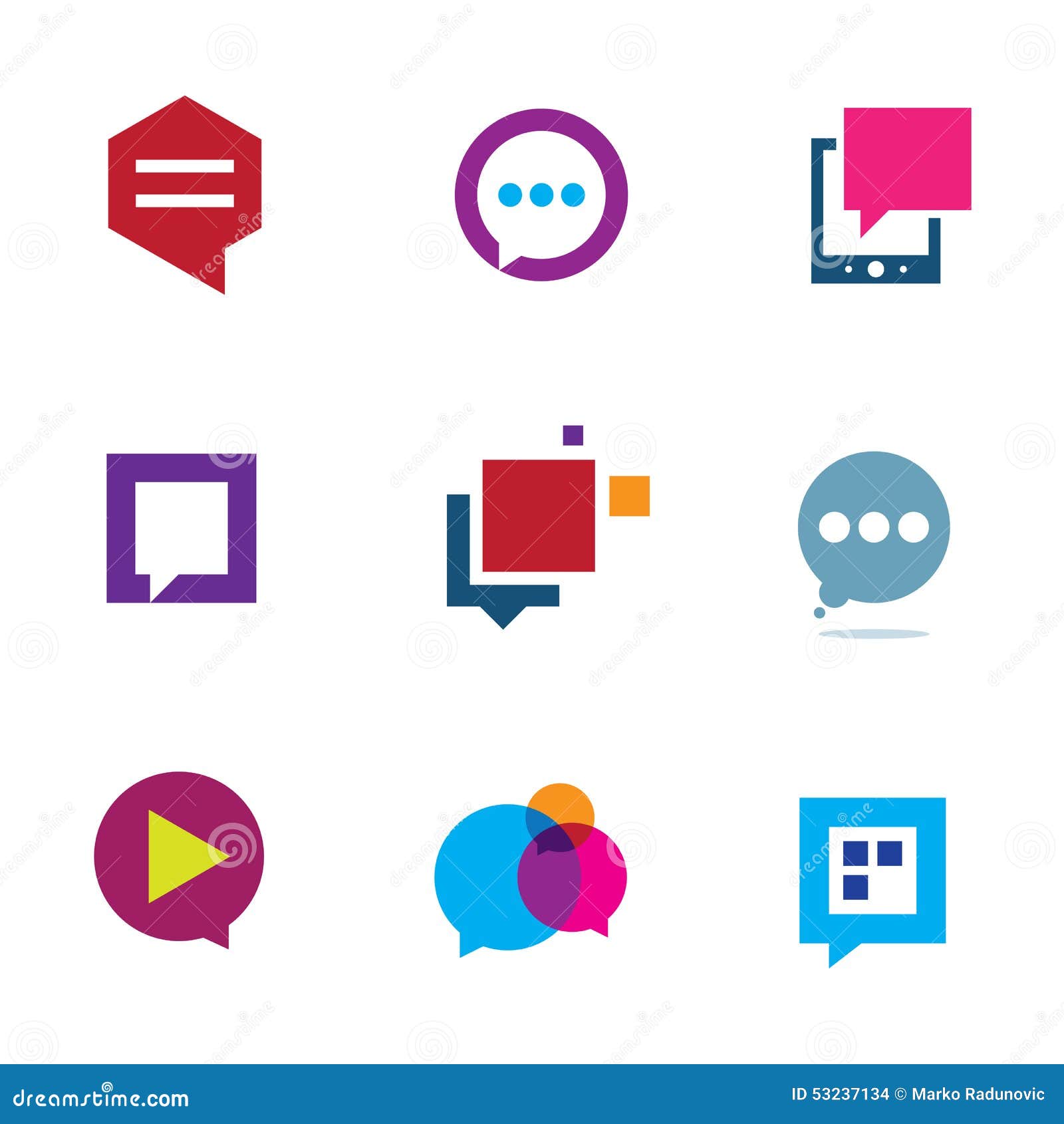 Social Community Share and Interaction Chat Logo Bubble Message Icon ...