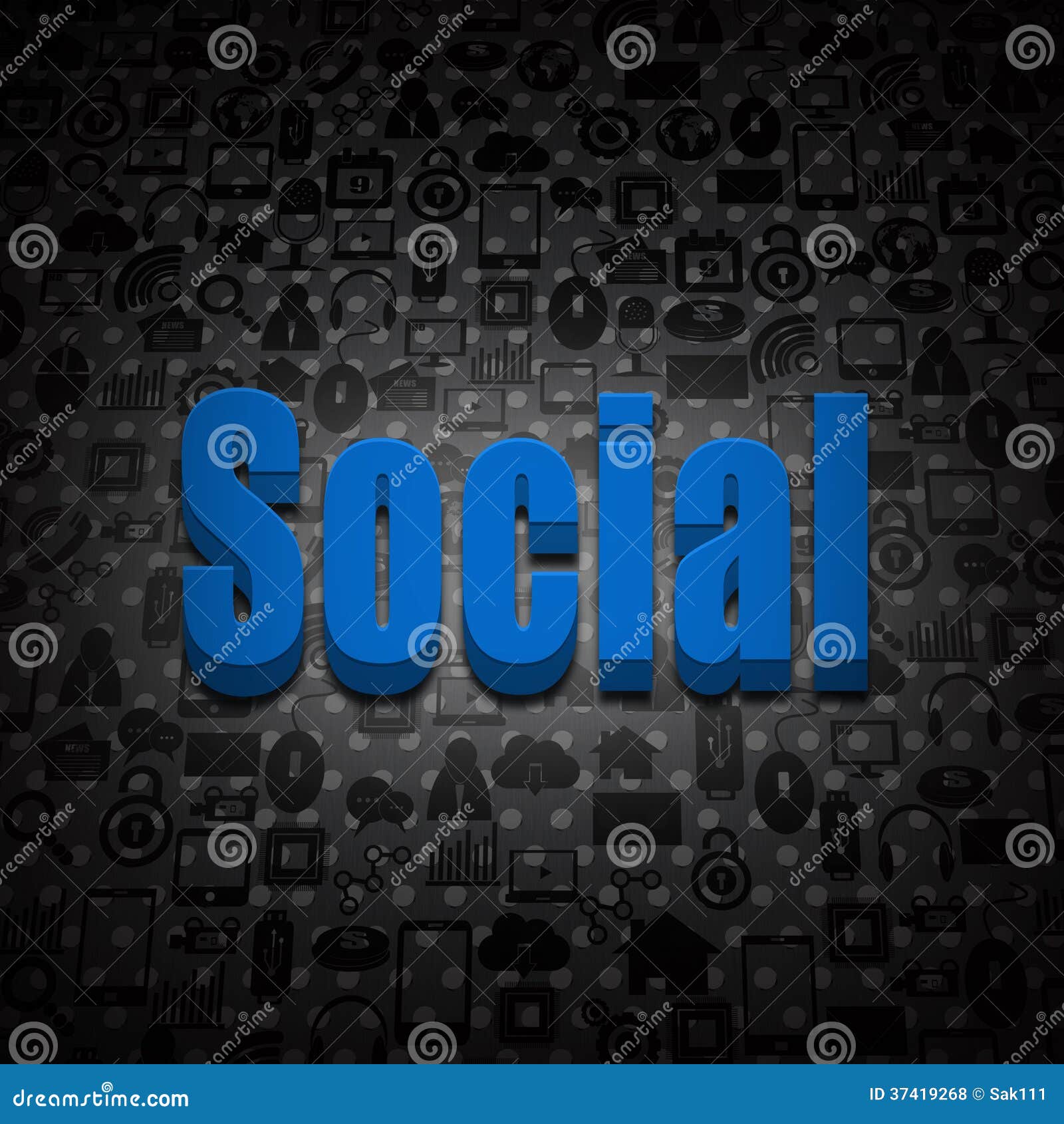 Social Concept Text on Social Background Stock Illustration ...