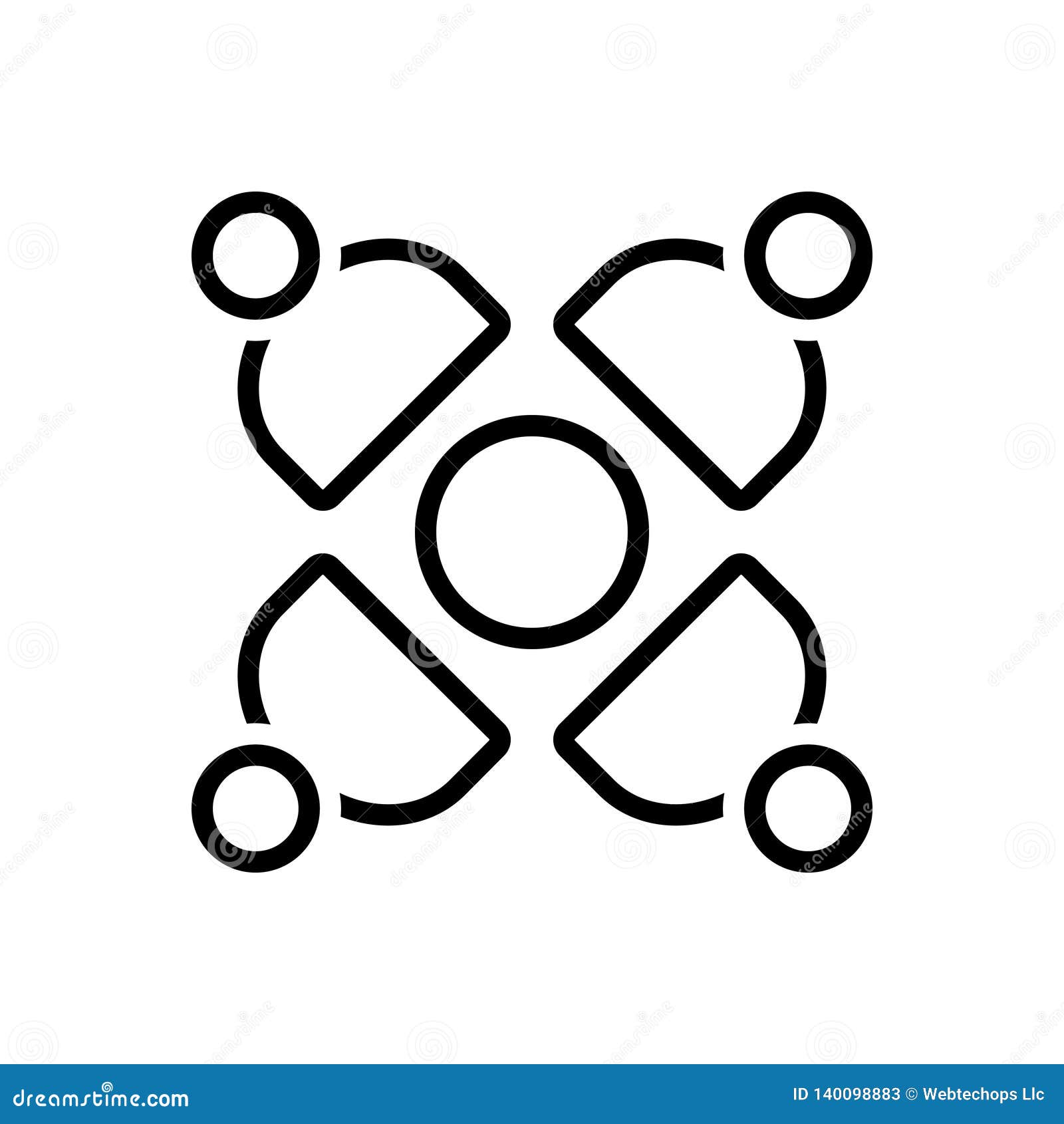 Black Line Icon for Social Connection, Media and Connect Stock Vector ...