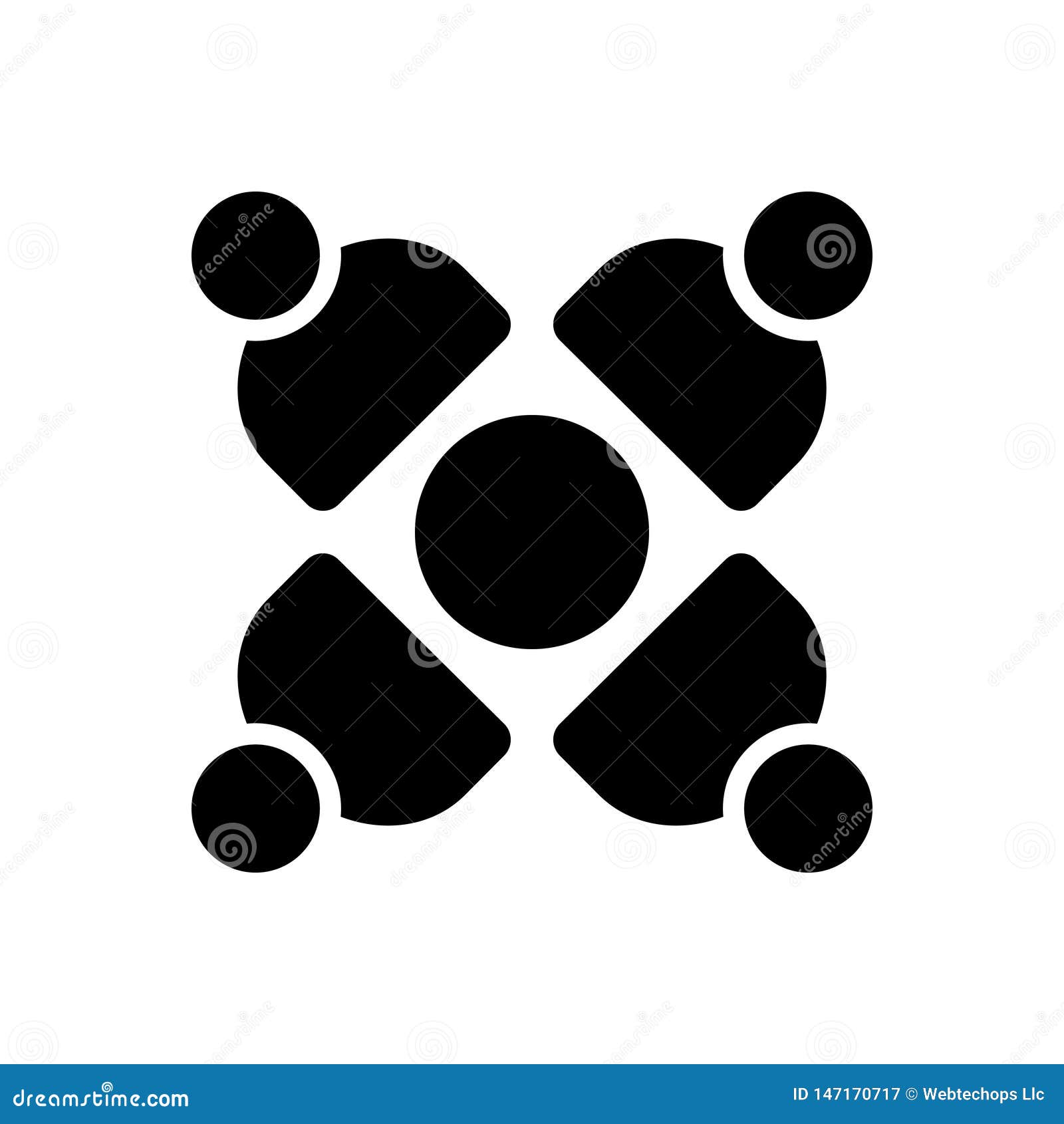 Black Solid Icon for Social Connection, Connect and Media Stock Vector ...