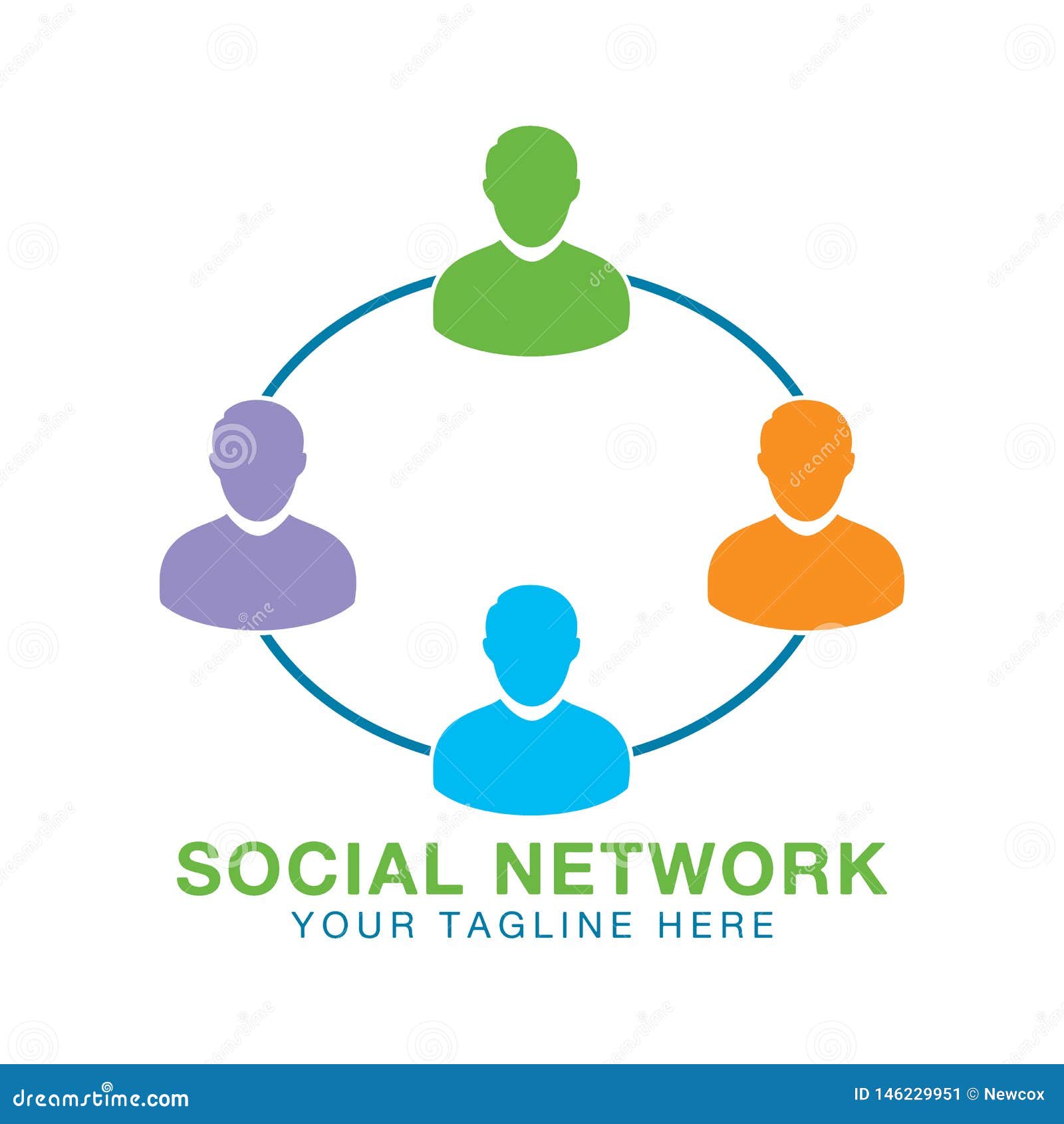 Social Connection logo. stock vector. Illustration of flat - 146229951