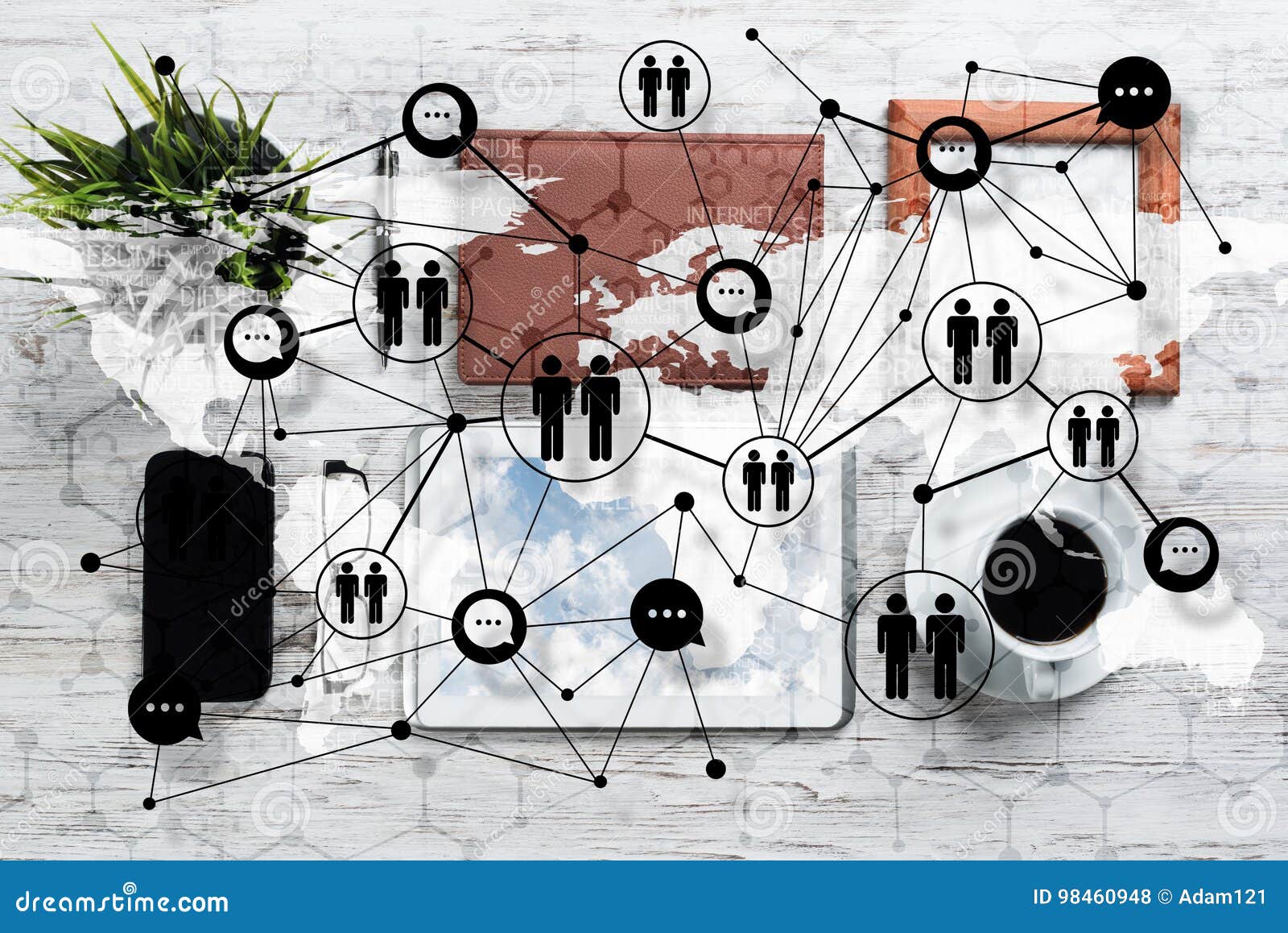 Social Connection and Networking Concepts. Stock Photo - Image of ...