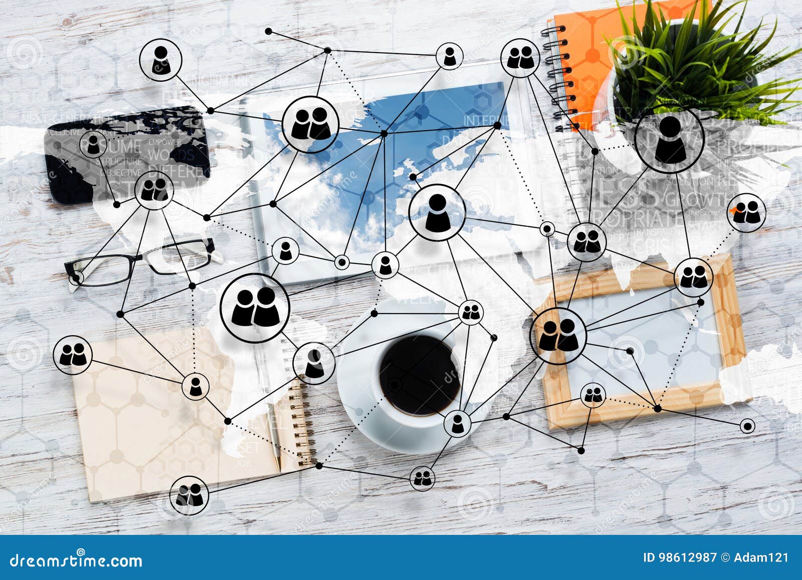 Social Connection and Networking Concepts. Stock Image - Image of ...