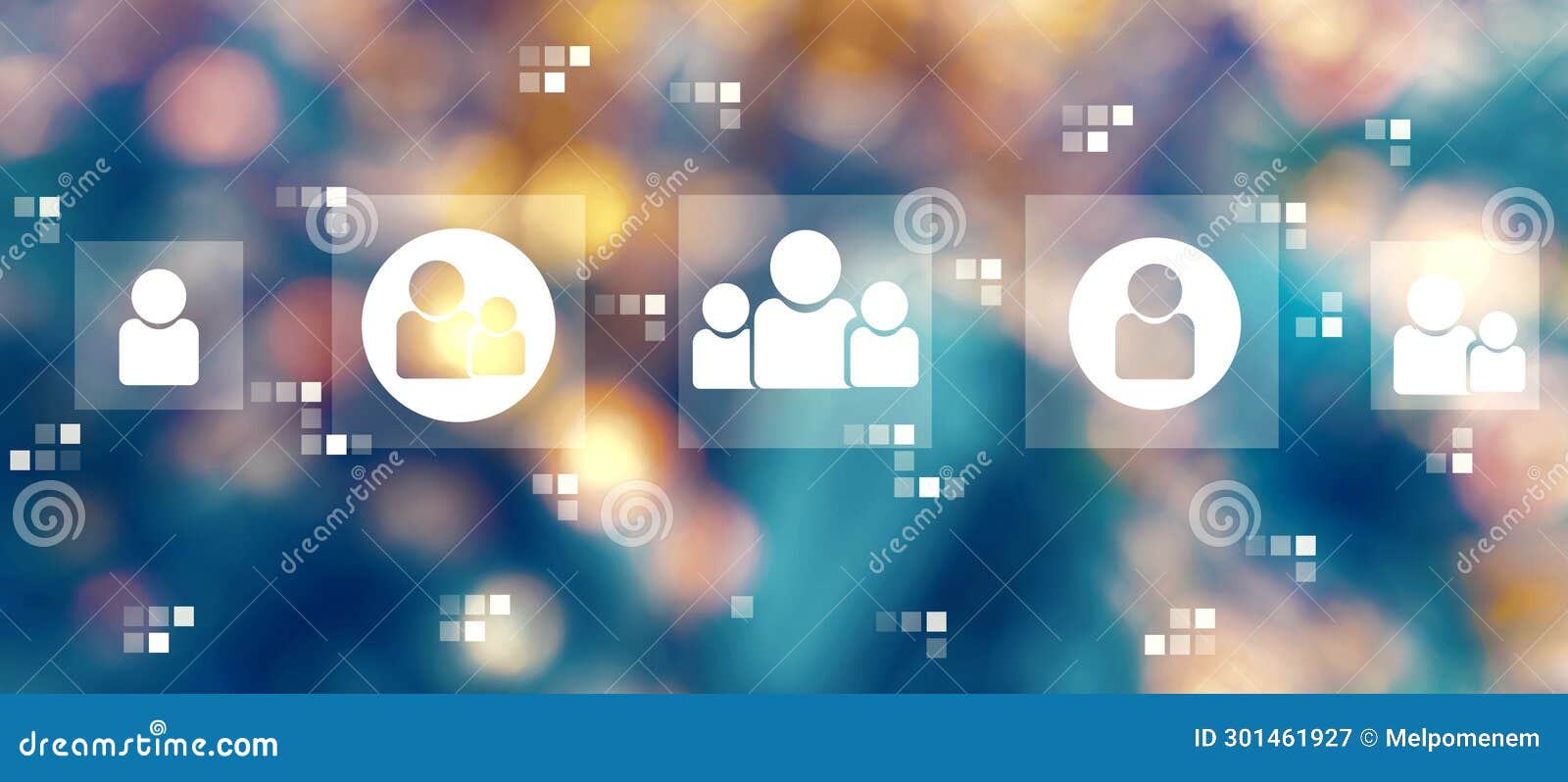 Social Connections Theme with Blurred City at Night Stock Image - Image ...