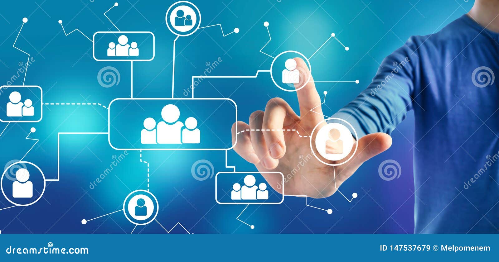 Social Connections Theme with a Man Stock Image - Image of social ...