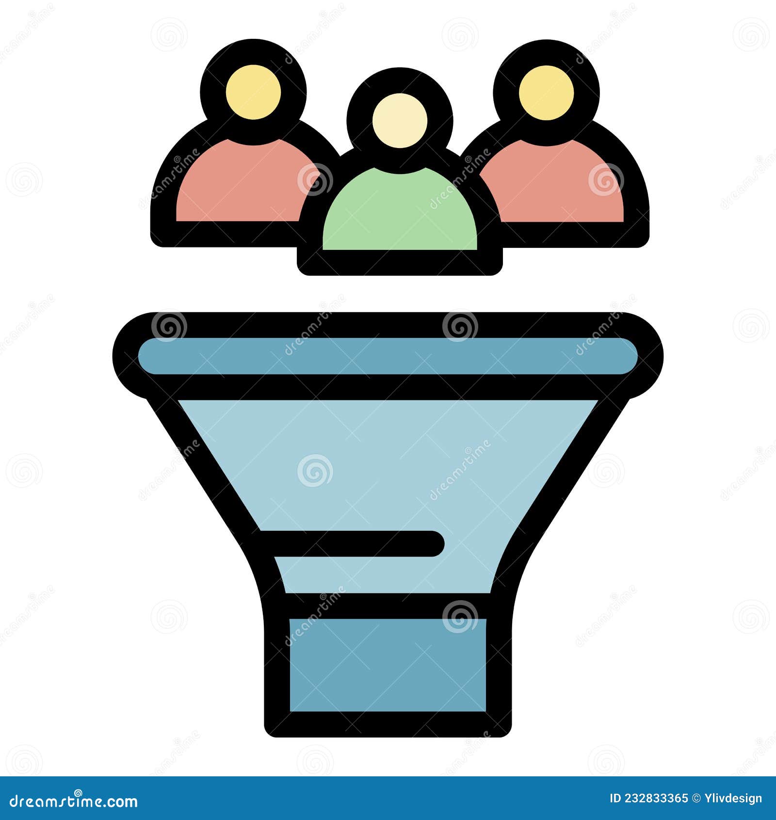 Conversion Funnel Symbol Cartoon Vector | CartoonDealer.com #93343591