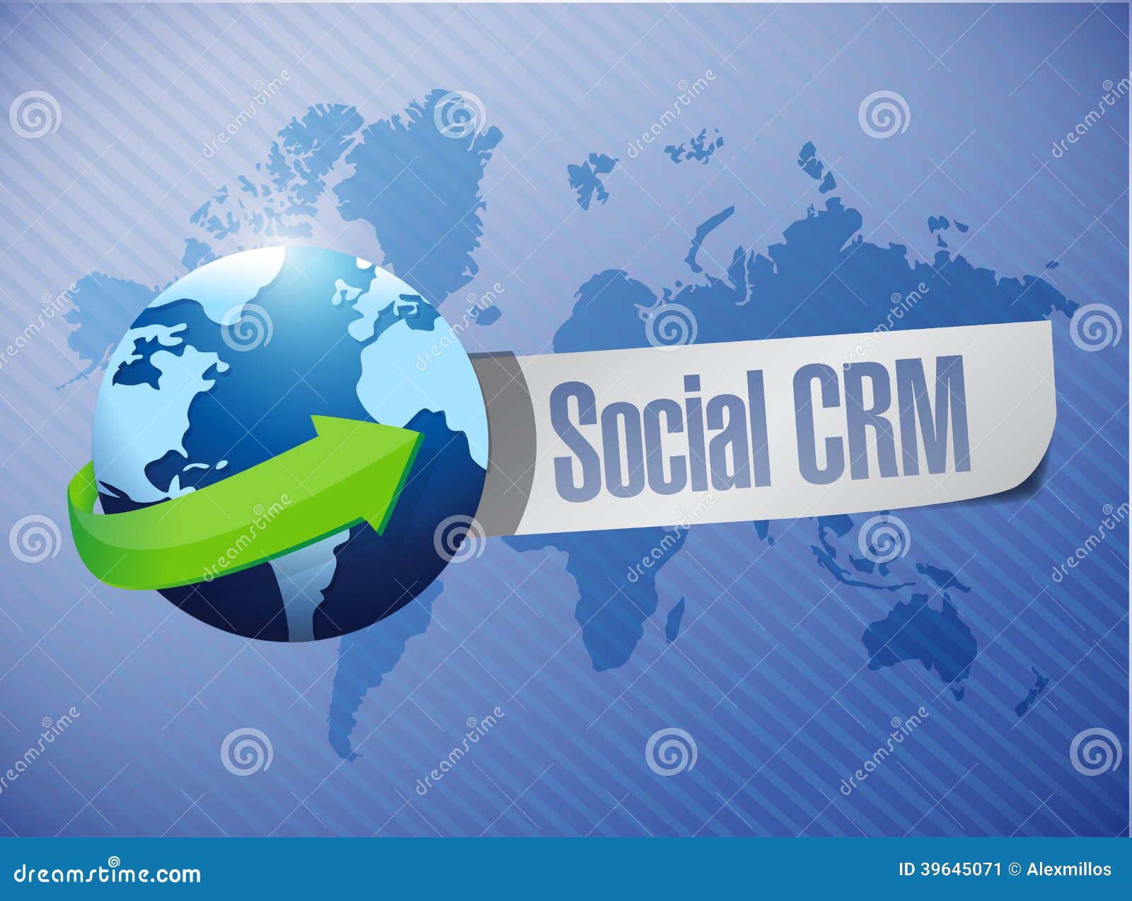 Social Crm Globe Message World Map Stock Illustration - Illustration of ...
