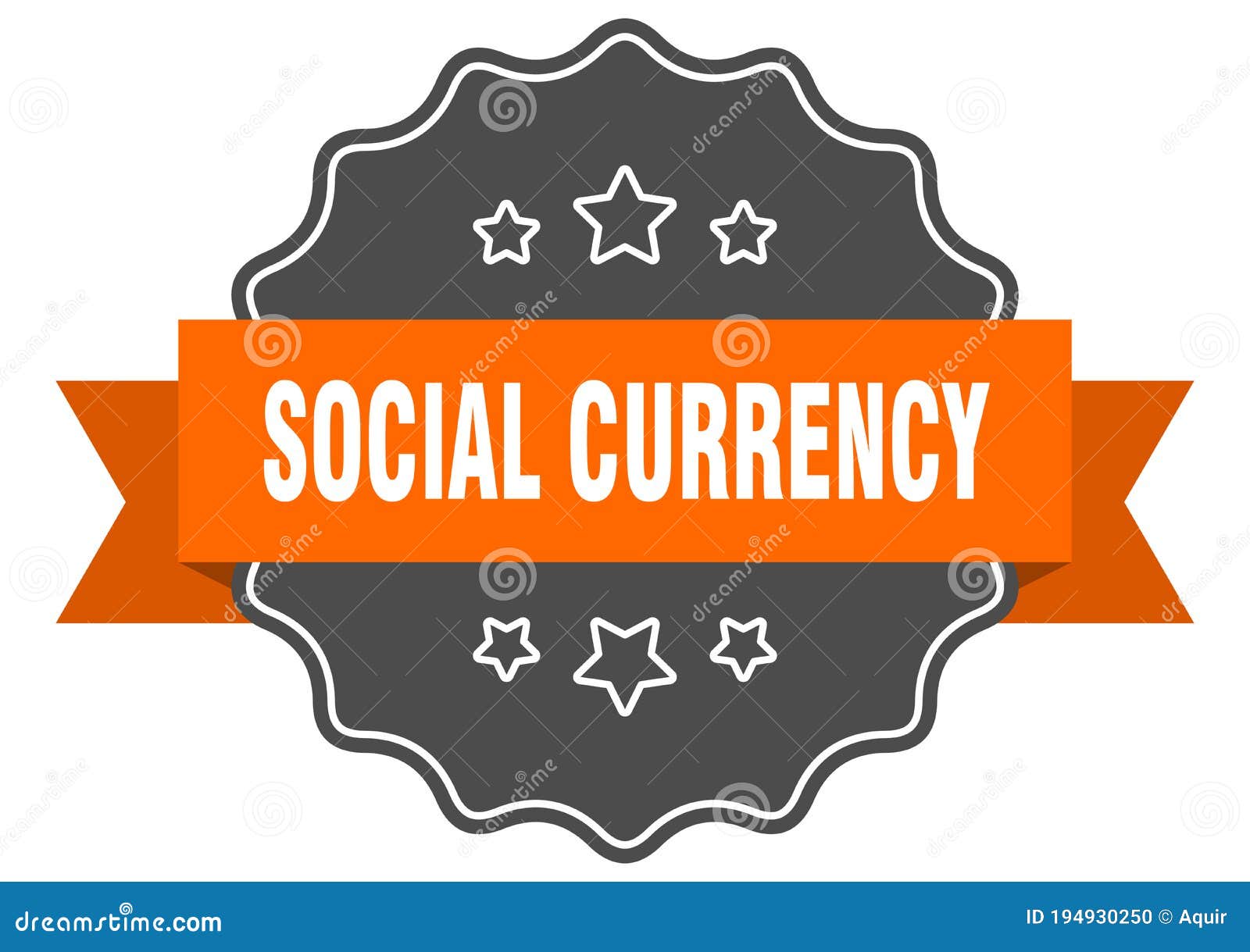 Social currency label stock vector. Illustration of round - 194930250