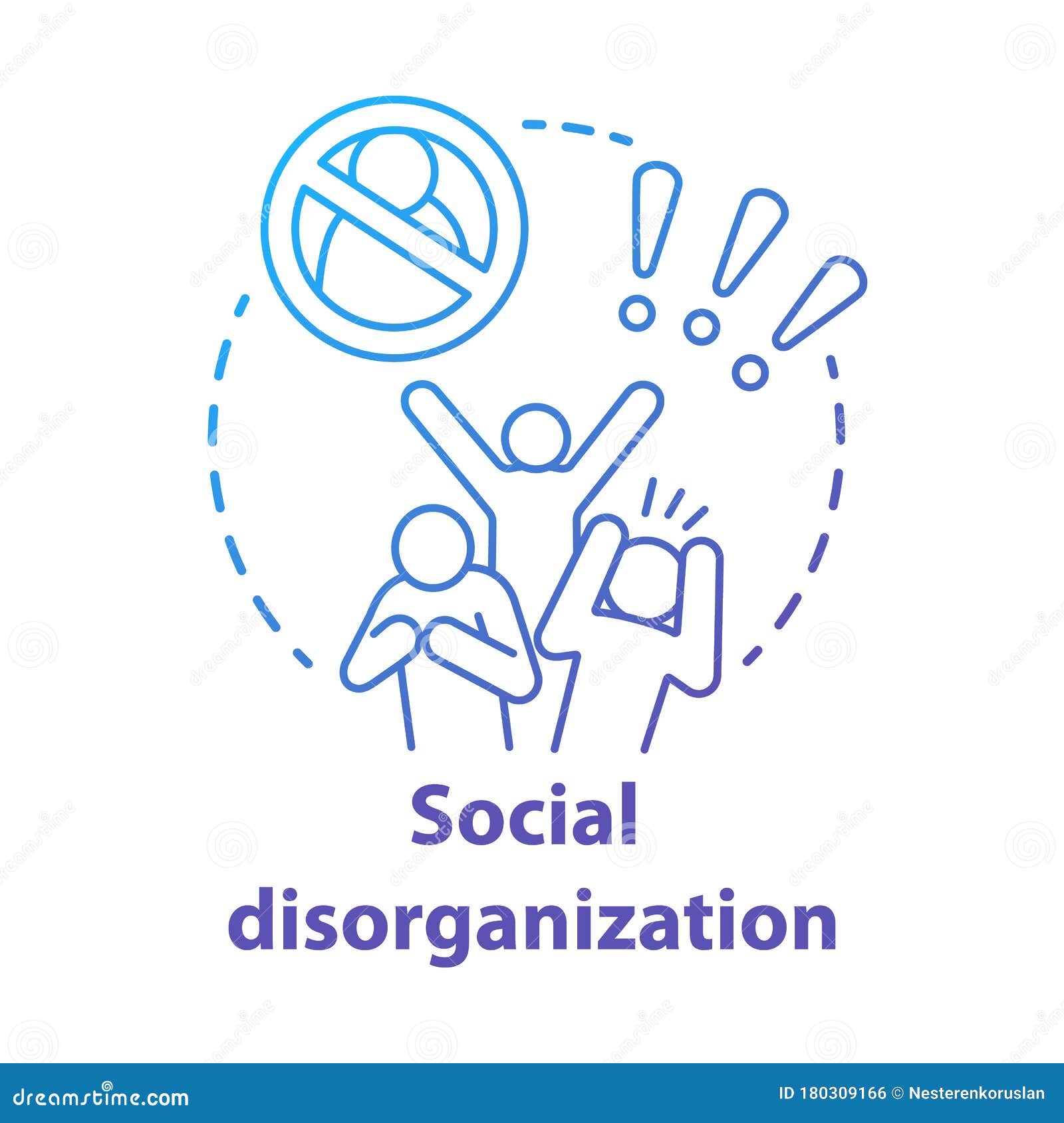 Social Disorganization Concept Icon. Behavioral Problems Thin Line ...