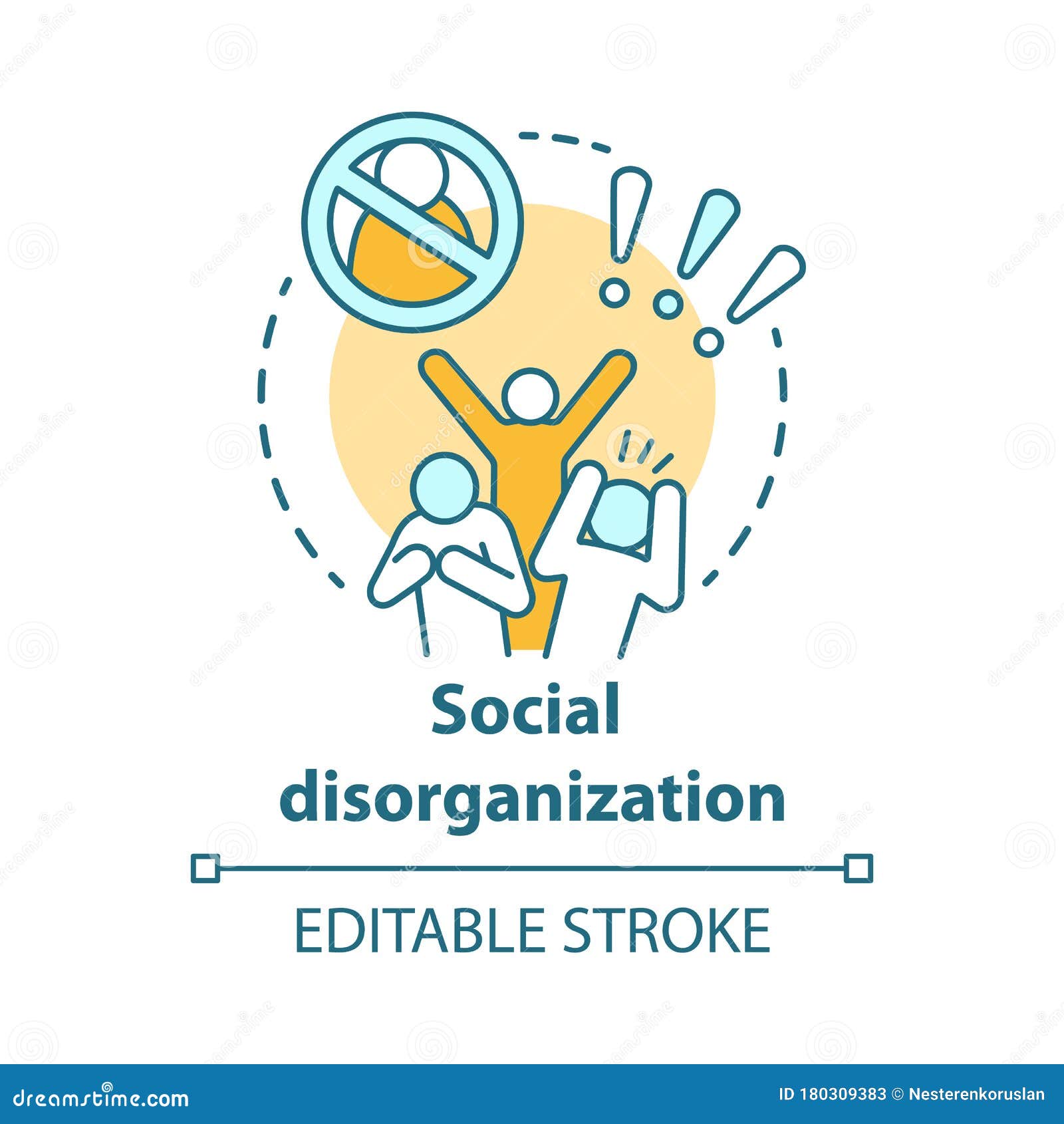 Social Disorganization Concept Icon. Behavioral Problems Thin Line ...