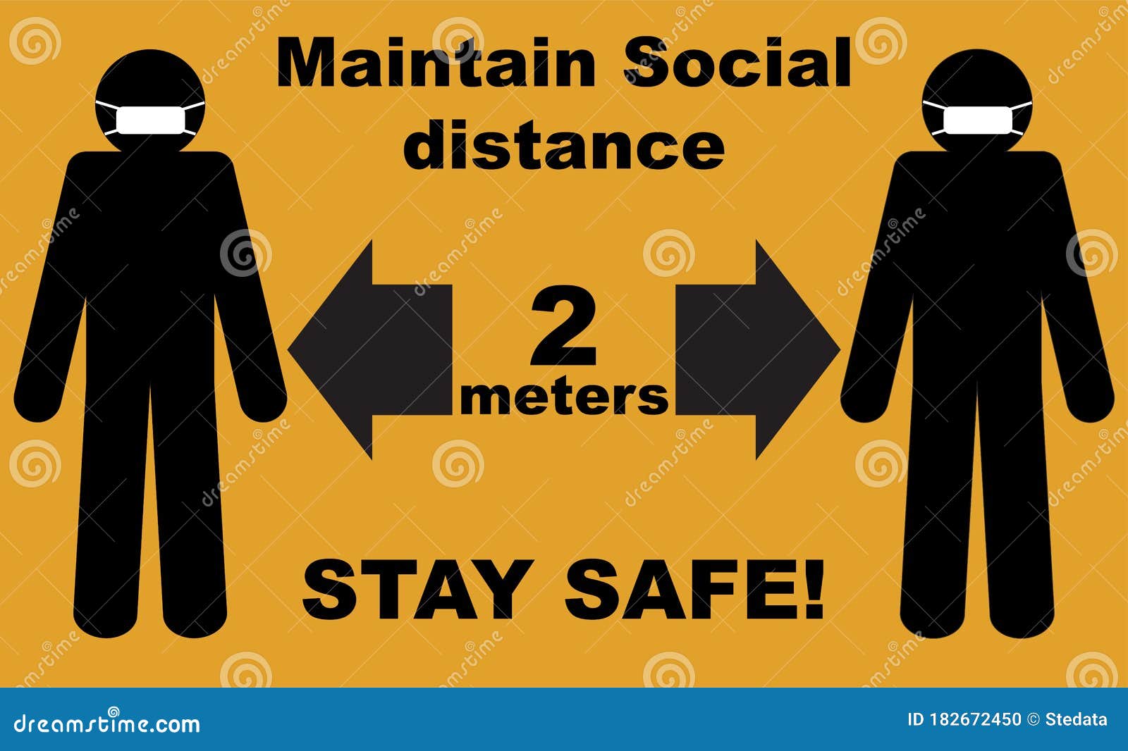 Social Distance Sign Board To Keep 2 Meters Social Distance Stock ...