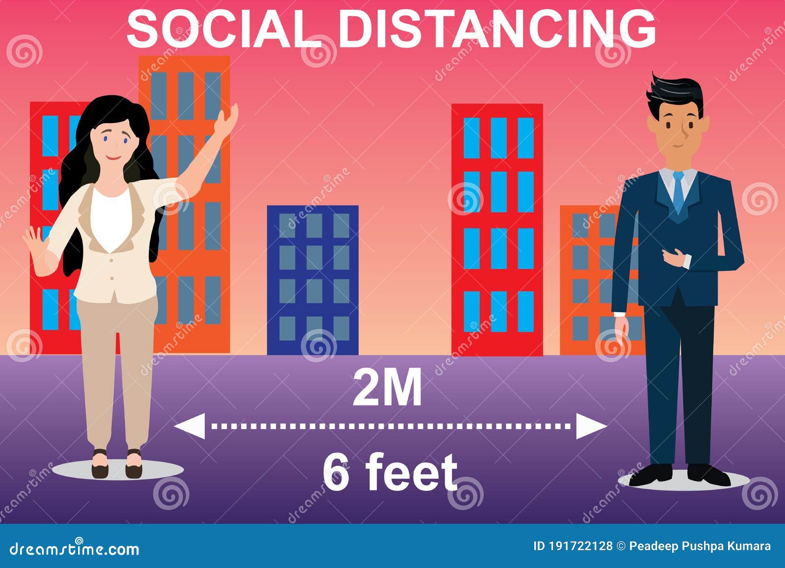 Social Distancing Office Poster Stock Vector - Illustration of office ...