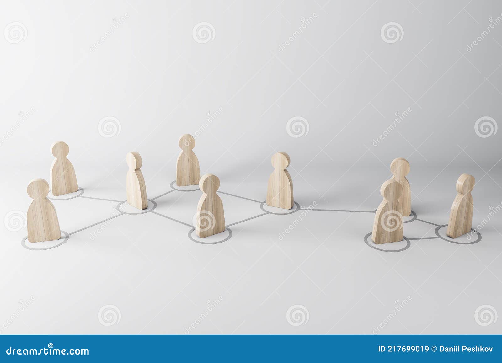 Social Distance and Communication Concept with Wooden Figures Located ...