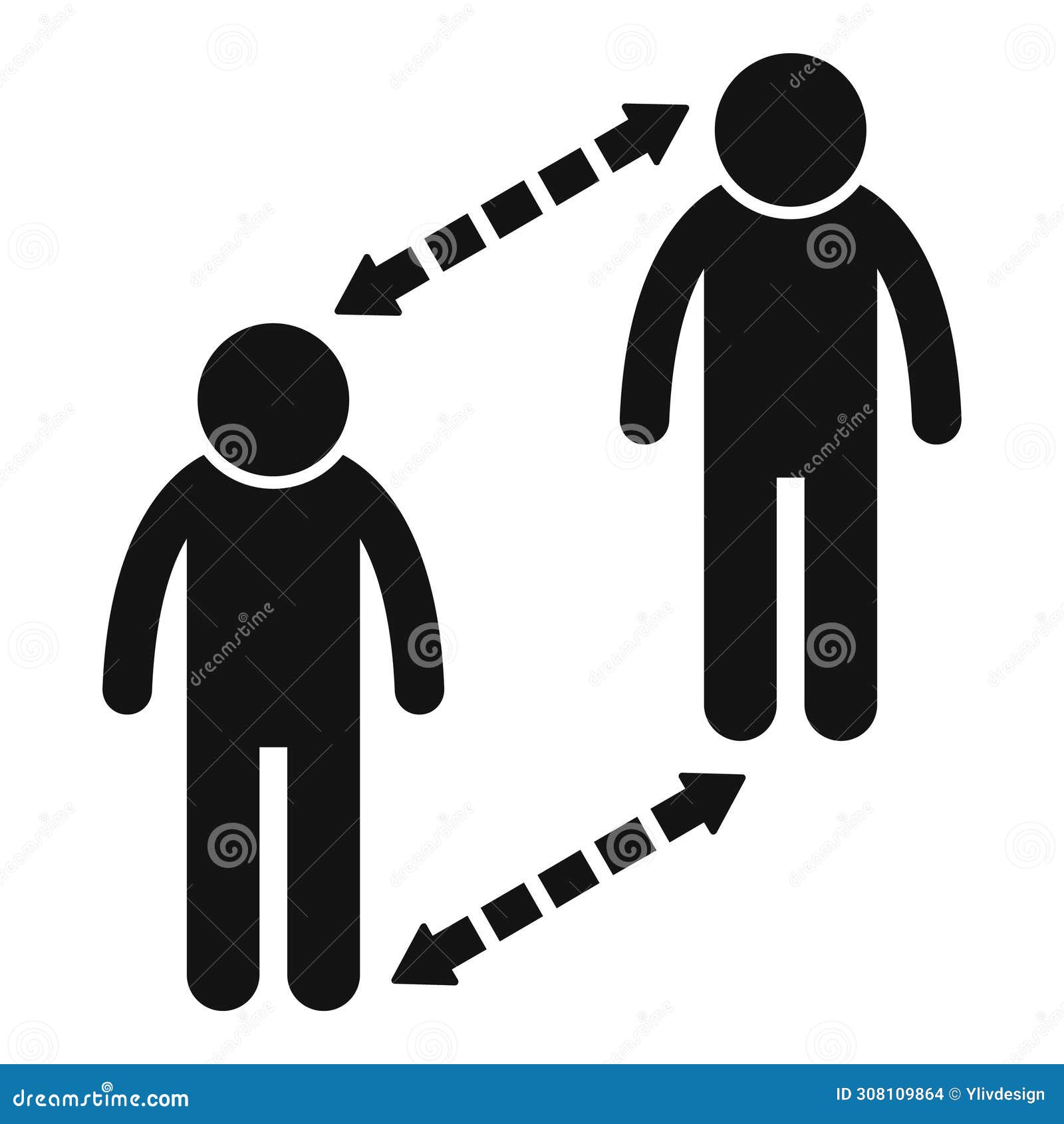 Social Distance Icon Simple Vector. Person Warning Stock Illustration ...