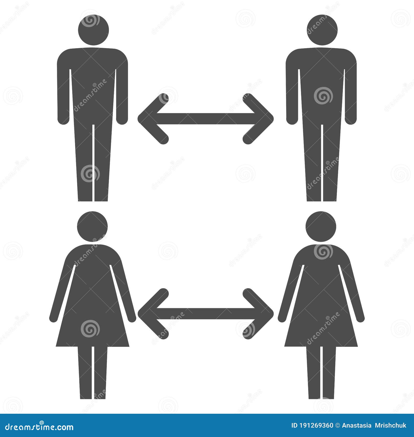 Social Distance Icon on a White Background. Vector Illustration Stock ...