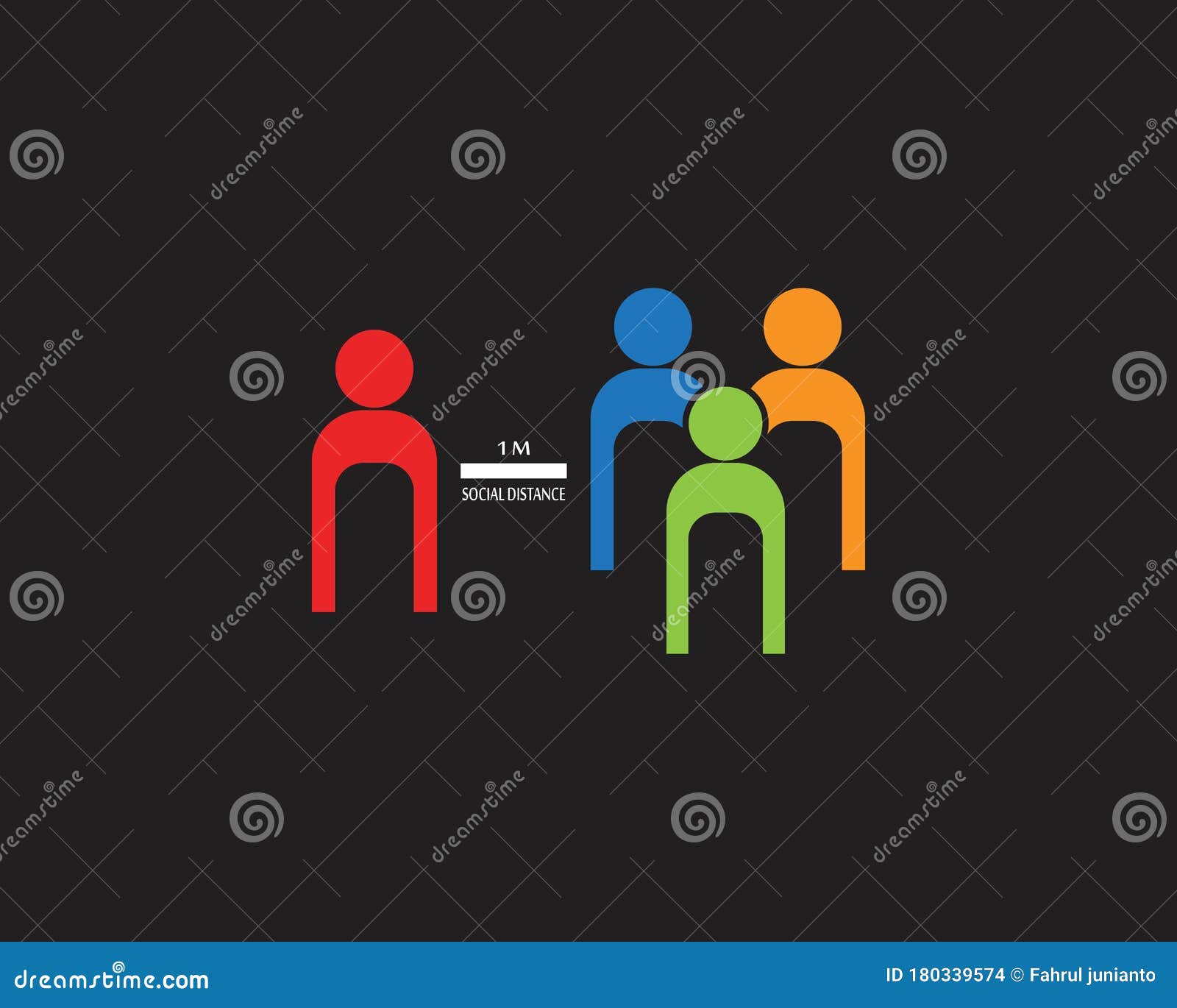 Social Distance Logo Vector Template Stock Illustration - Illustration ...
