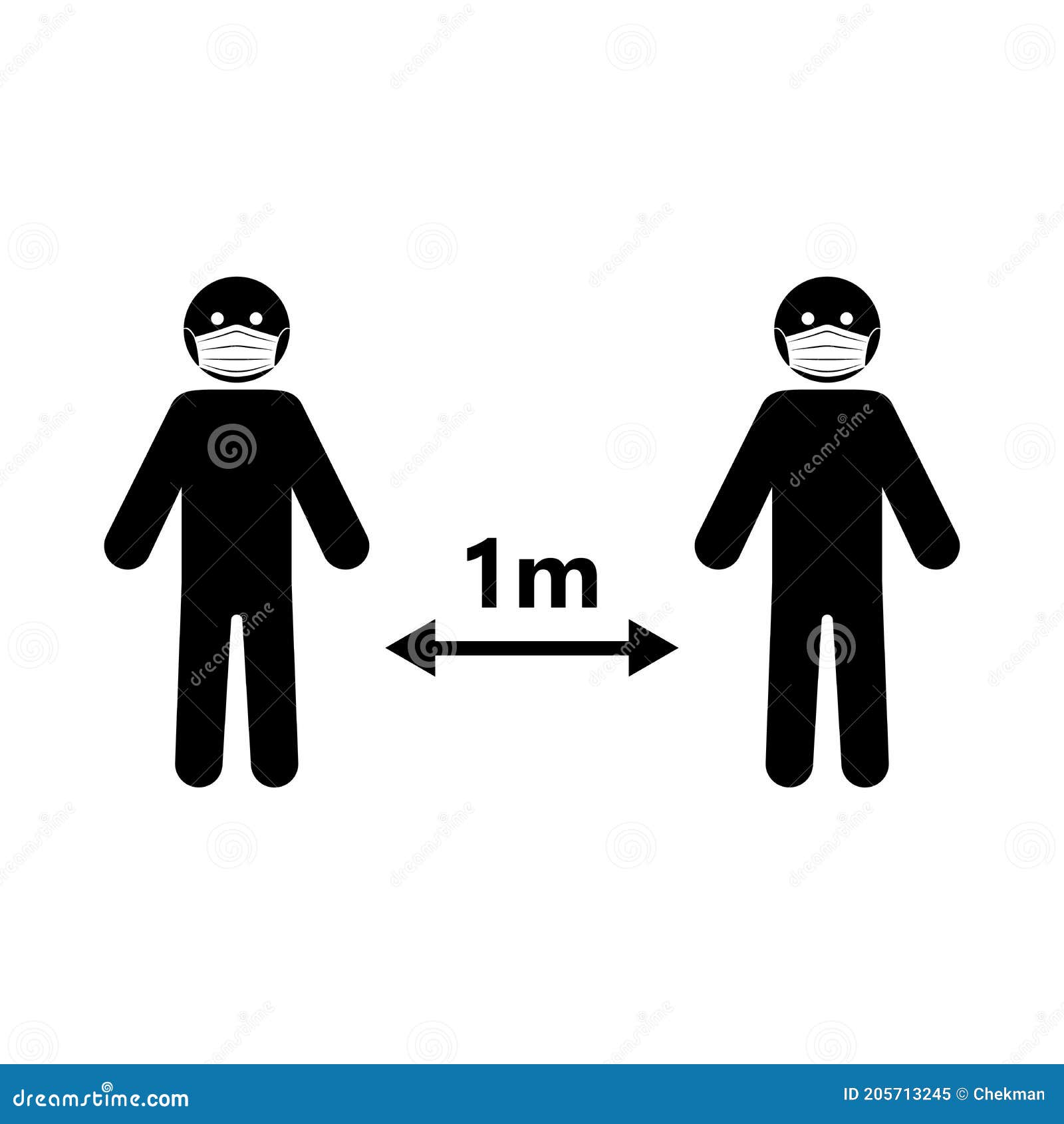 Social Distance 1 Meter. Vector Illustration Stock Illustration ...