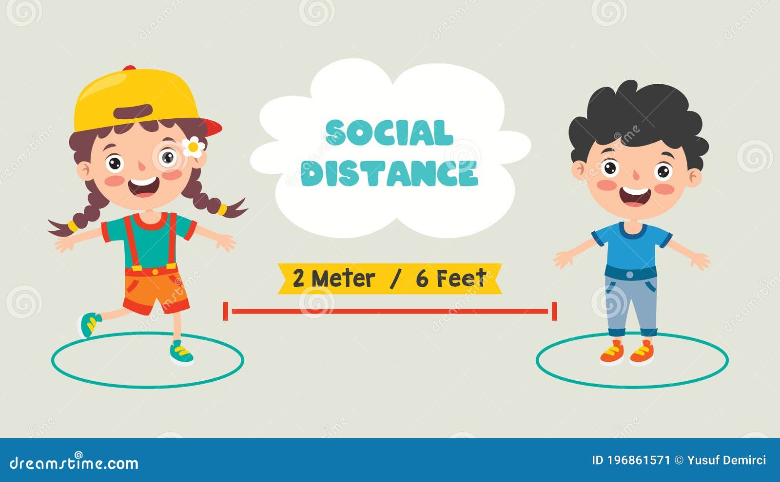 Social Distance Rules for Children Stock Vector - Illustration of ...