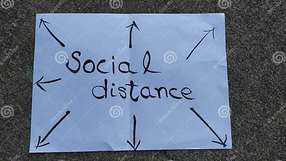 Social Distance Text on Paper Stock Image - Image of information ...