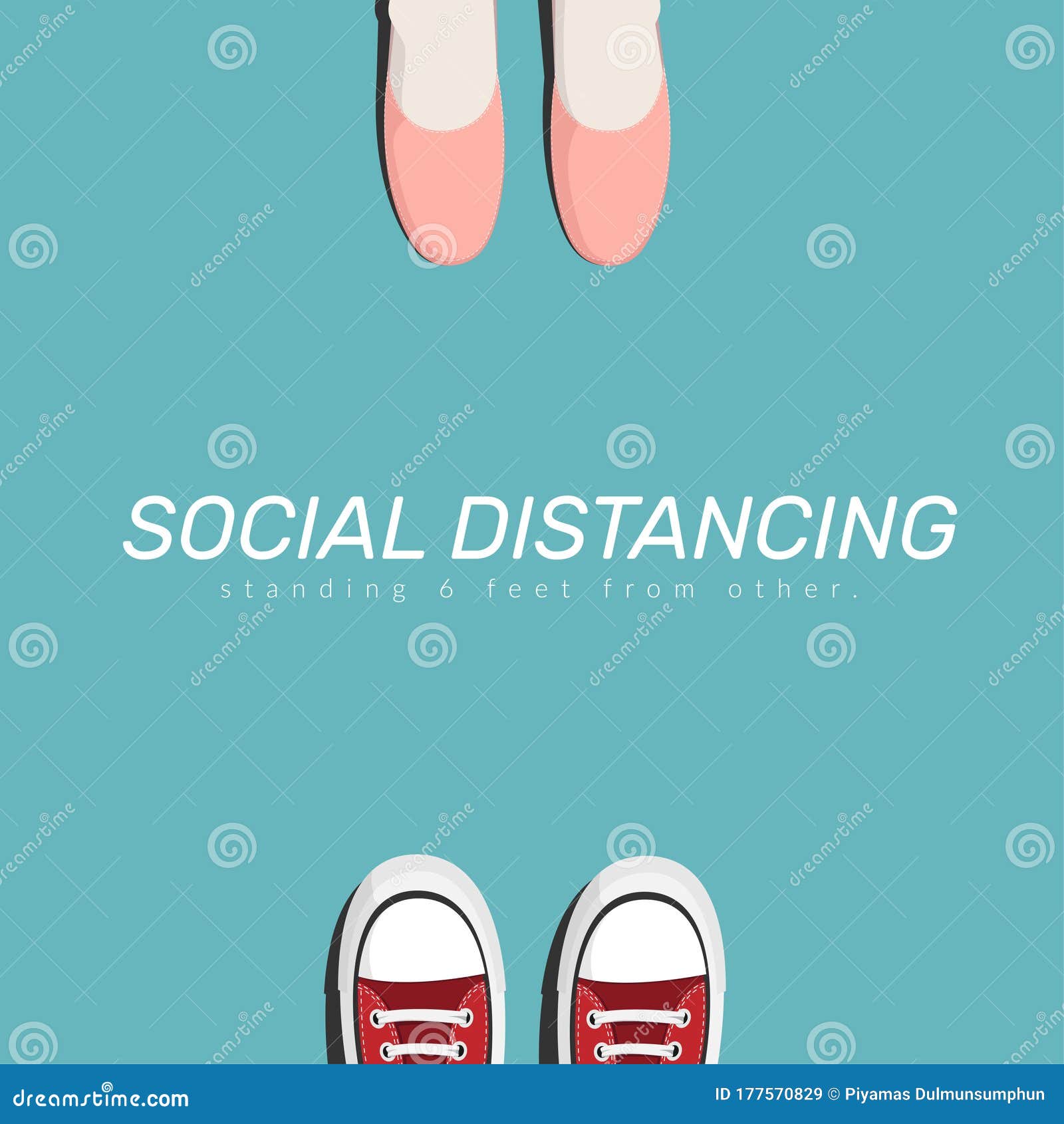 Social Distance. Two People Keep Spaced between Each Other for Social ...