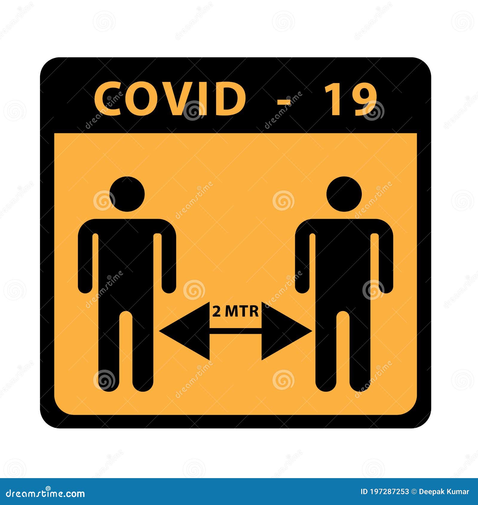 Social Distancing Banner. Keep the 2 Meter Distance Stock Vector ...