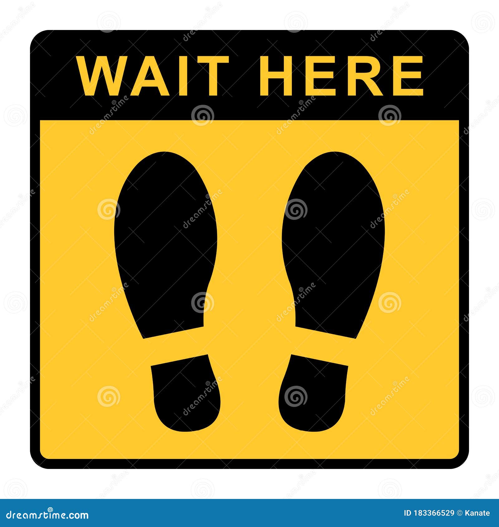 Please Wait Here Sign, Decal Or Sticker On The Floor At A Store ...