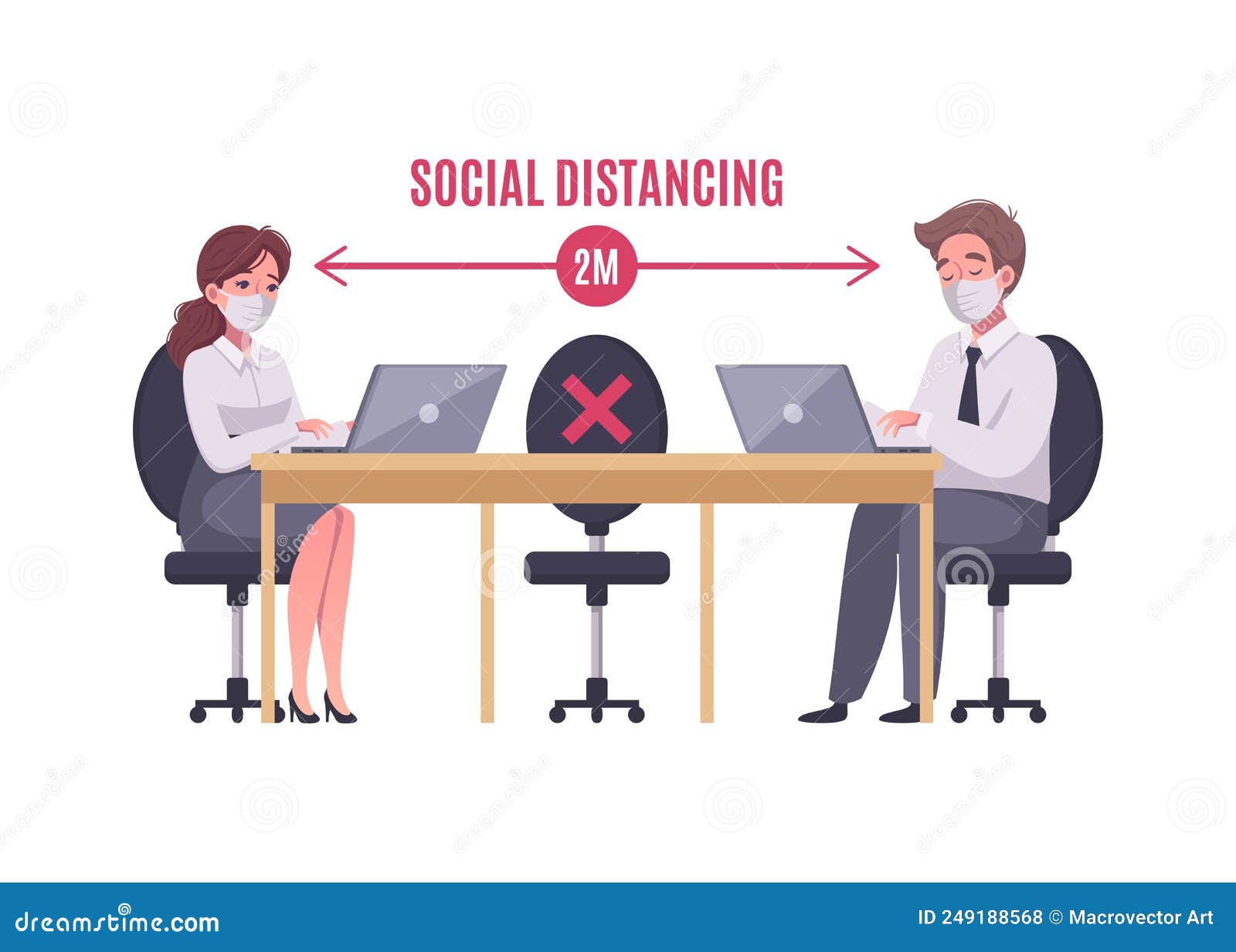 Social Distancing Concept stock vector. Illustration of object - 249188568