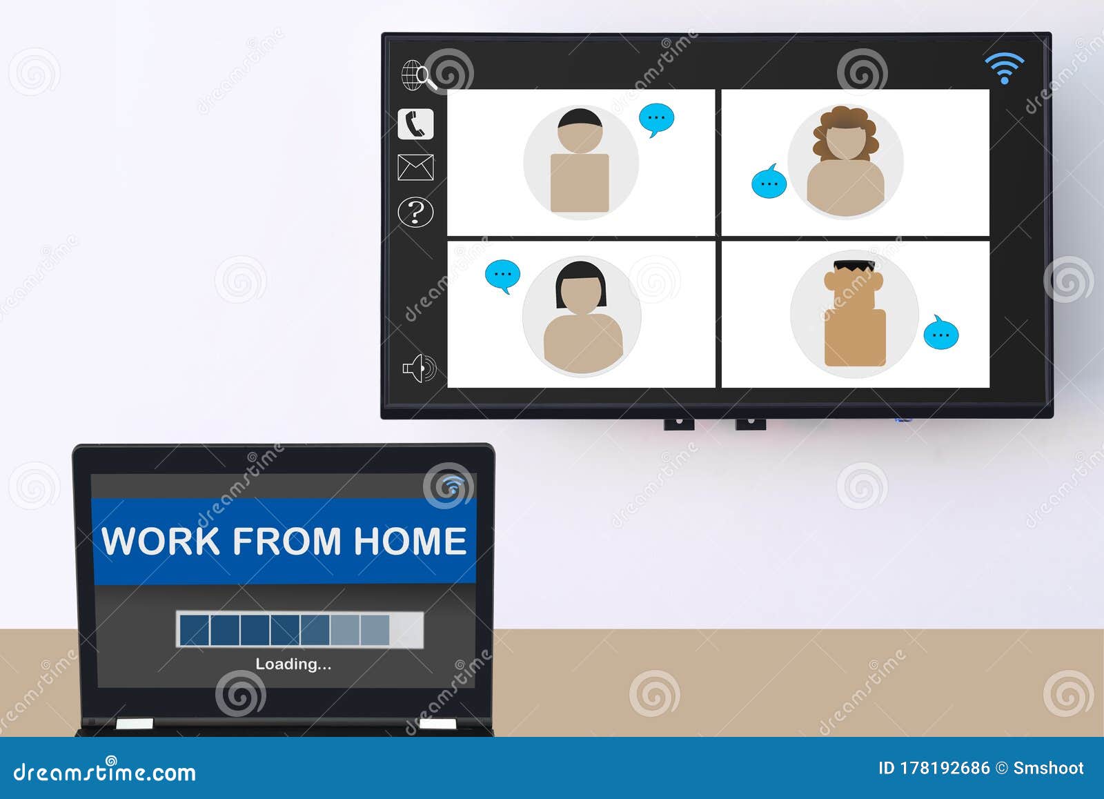 Social Distancing Concept and Smart Technology Idea Stock Photo - Image ...