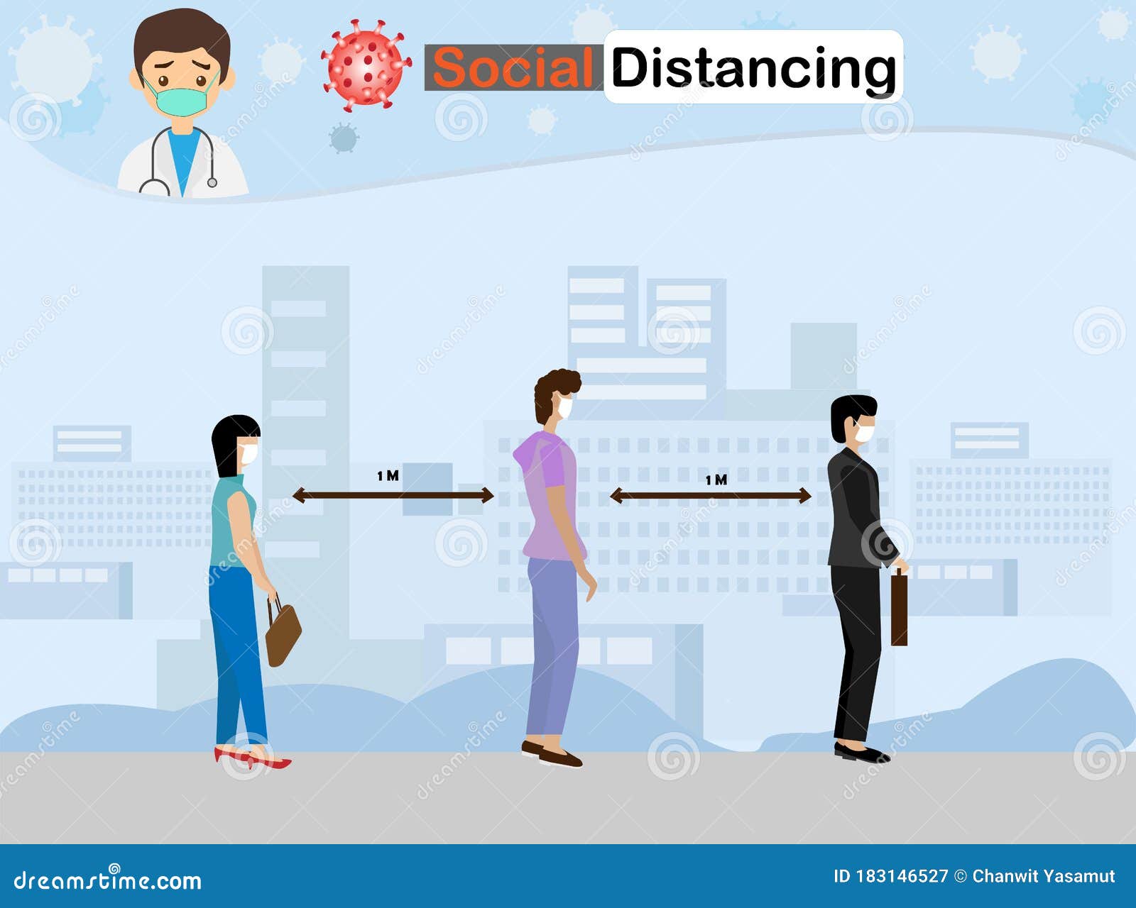 Social Distancing for Greeting To Avoid Spreading Corona Virus Stock ...