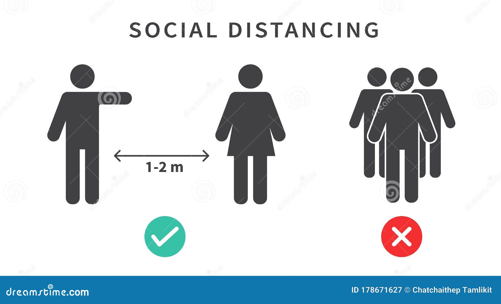 Social Distancing Icon. Keep the 2 Meter Distance. Avoid Crowds ...
