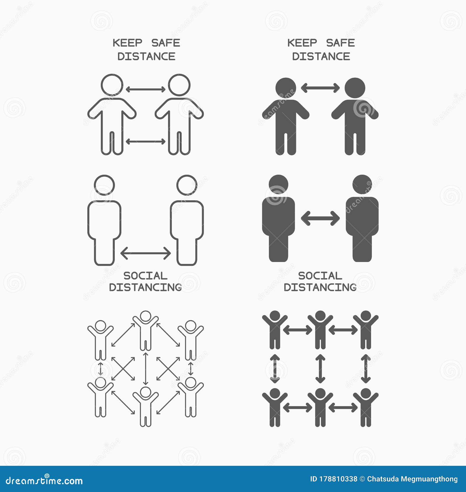 Social Distancing Icon, Safe Distancing Vector Stock Vector ...