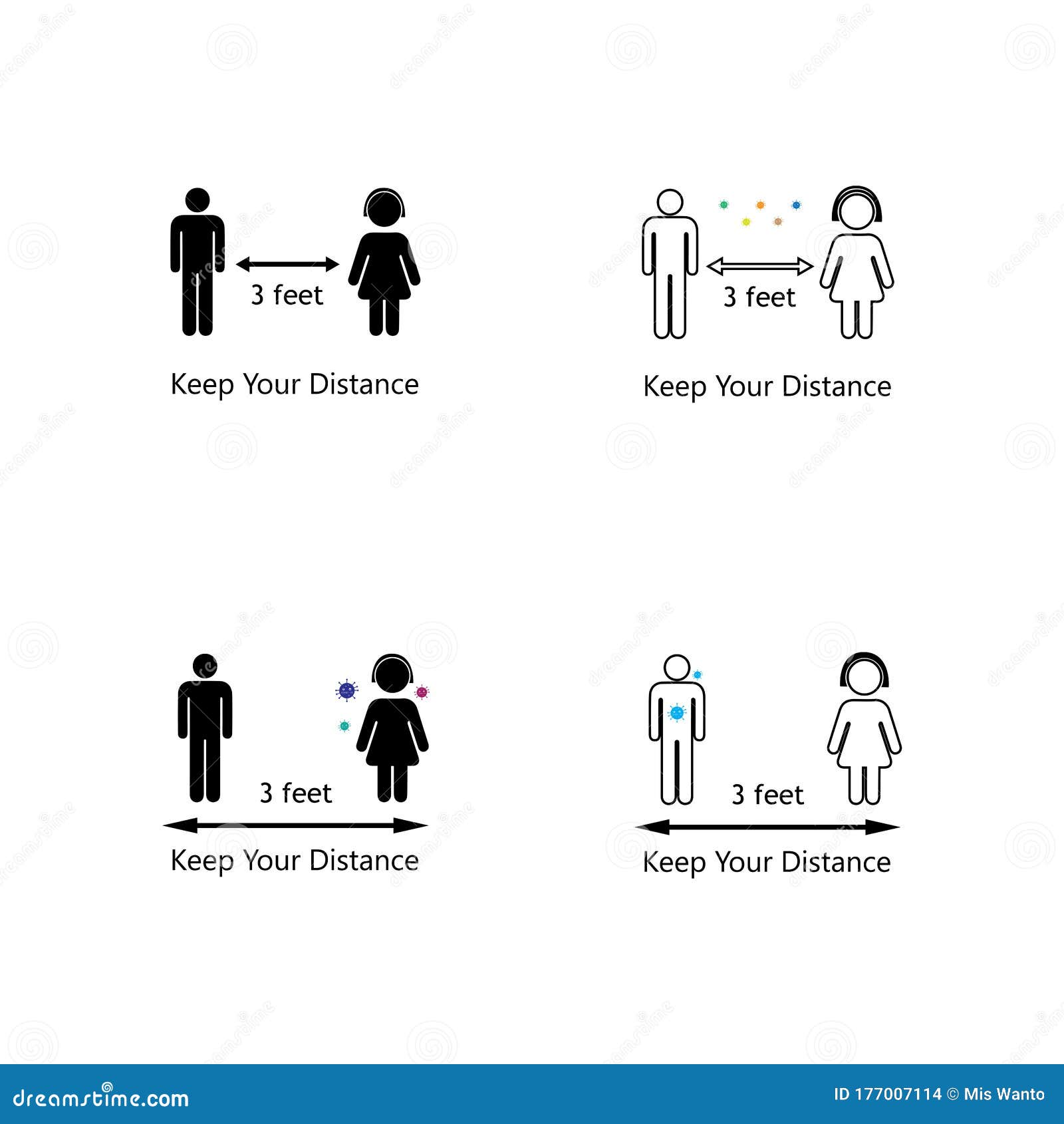 Social Distancing Icon and Self Quarantine Vector Illustration Stock ...
