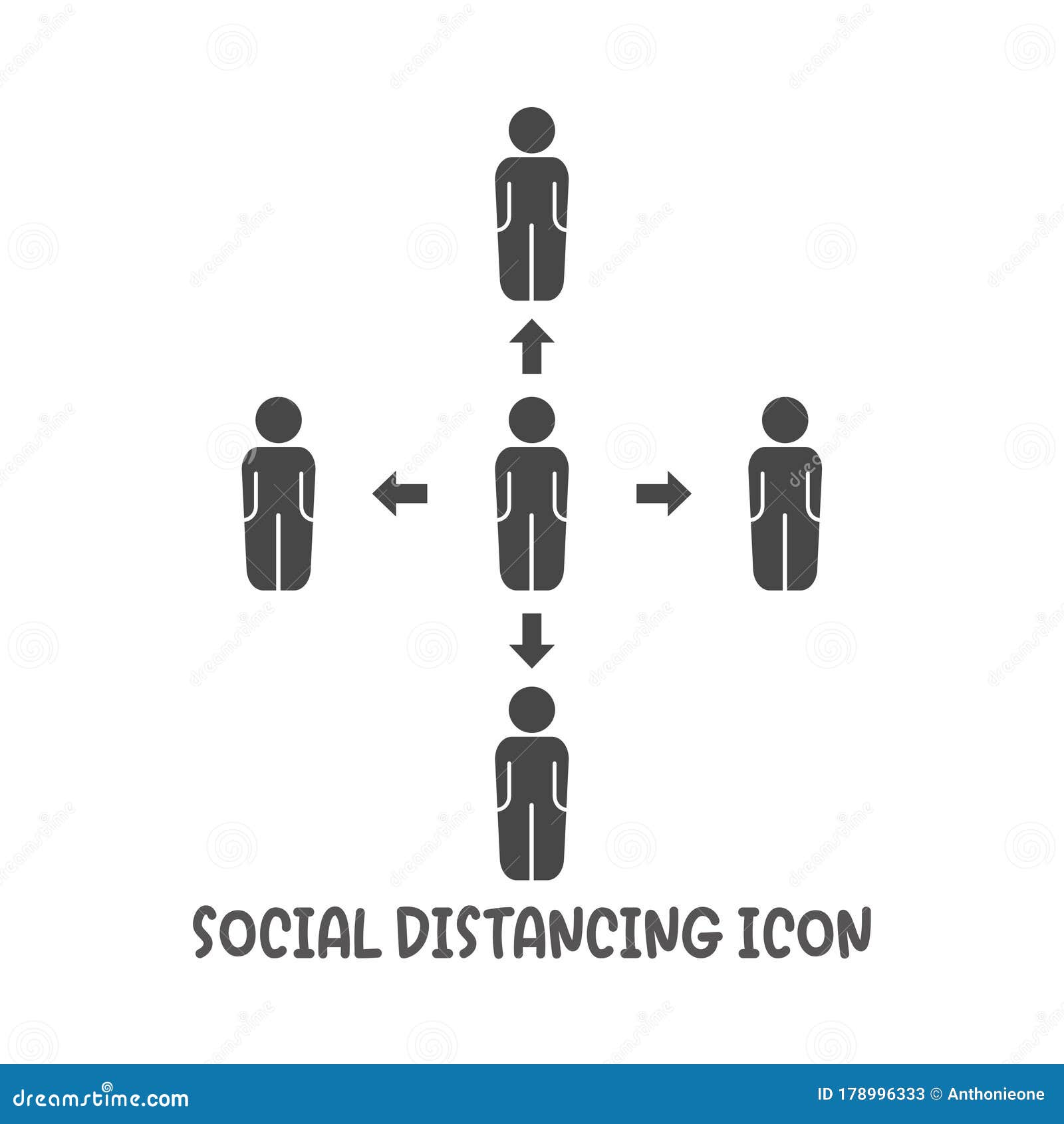Social Distancing Icon Simple Flat Style Vector Illustration Stock ...
