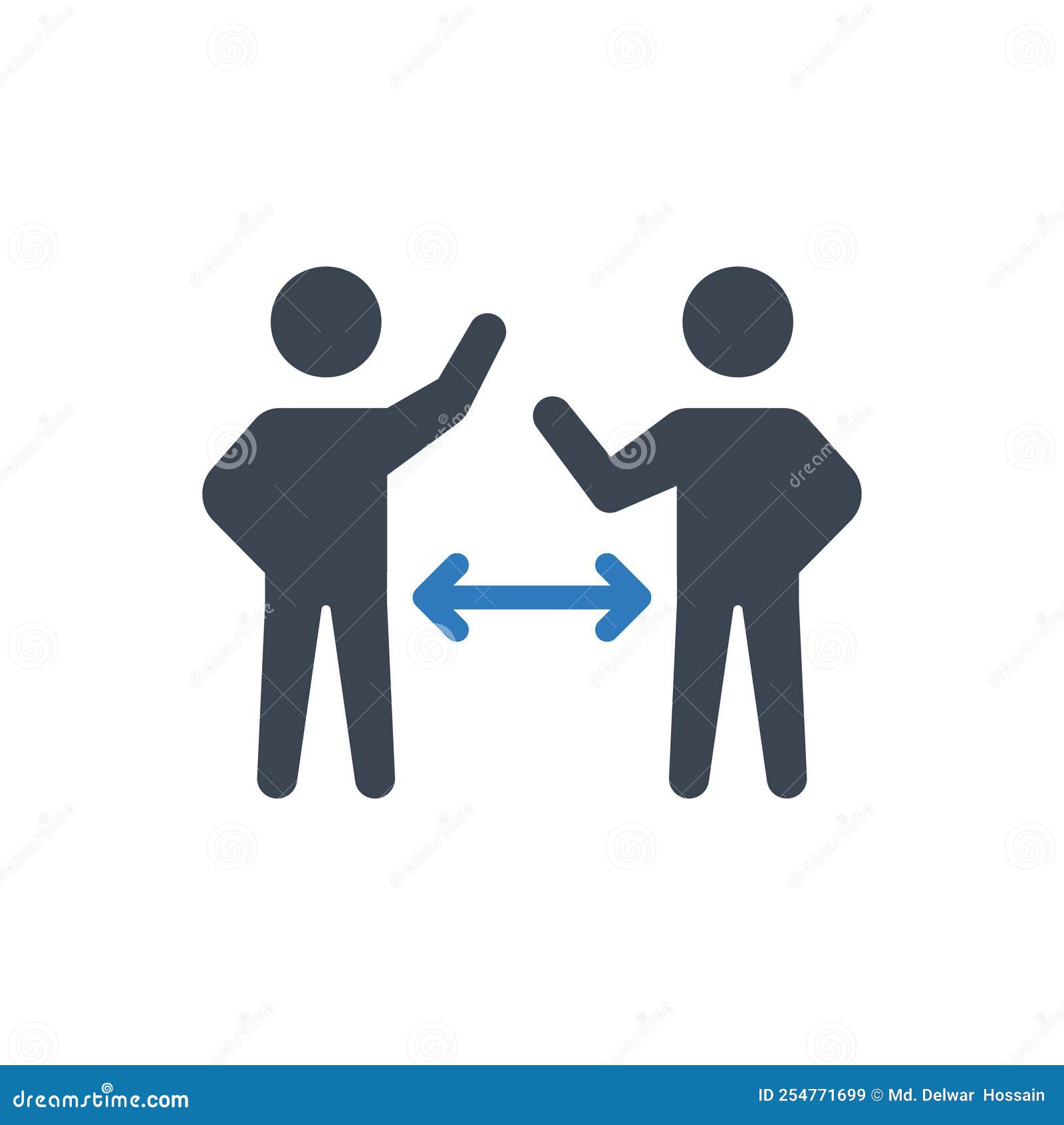 Social distancing icon stock vector. Illustration of distance - 254771699