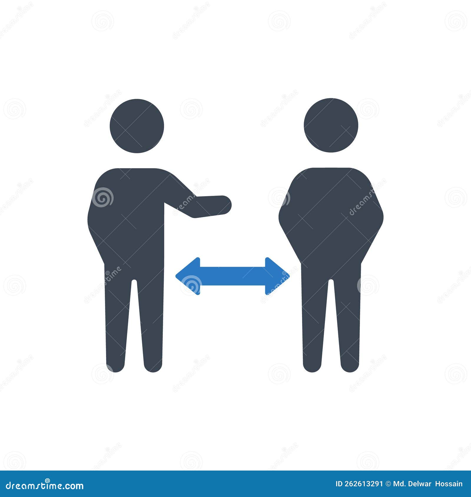 Social distancing icon stock vector. Illustration of sign - 262613291