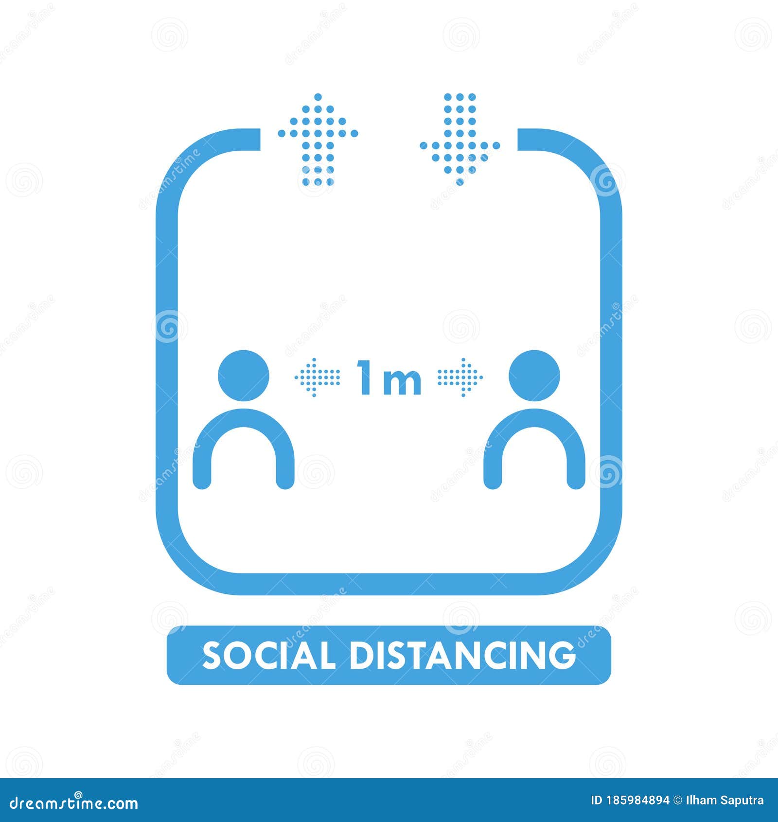 Social Distancing Icon Vector. New Normal Practice Social Distancing ...