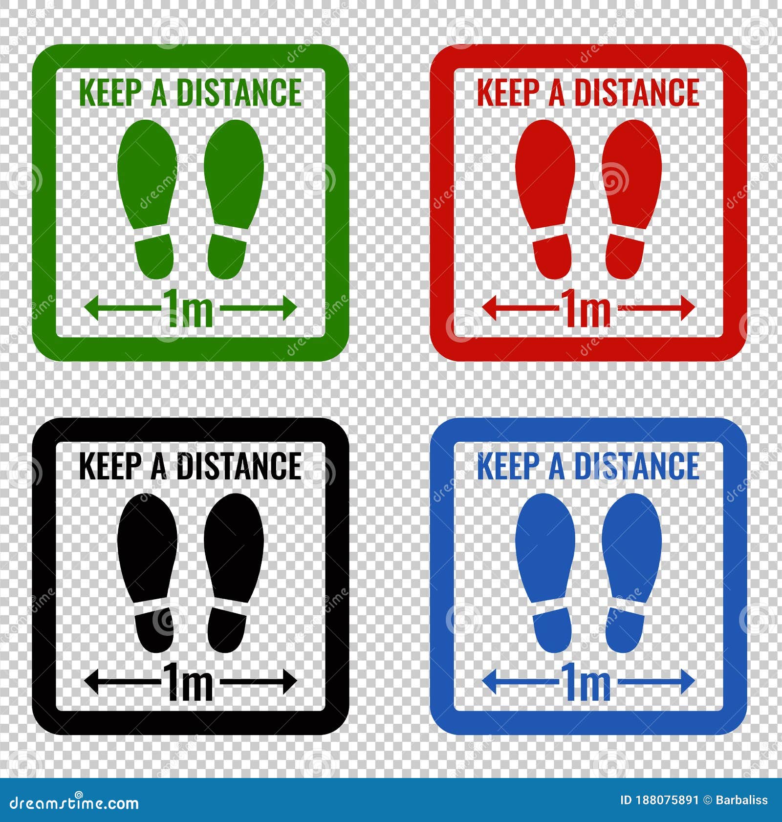 Social Distancing Keep Distance Set Transparent Background Stock Vector ...