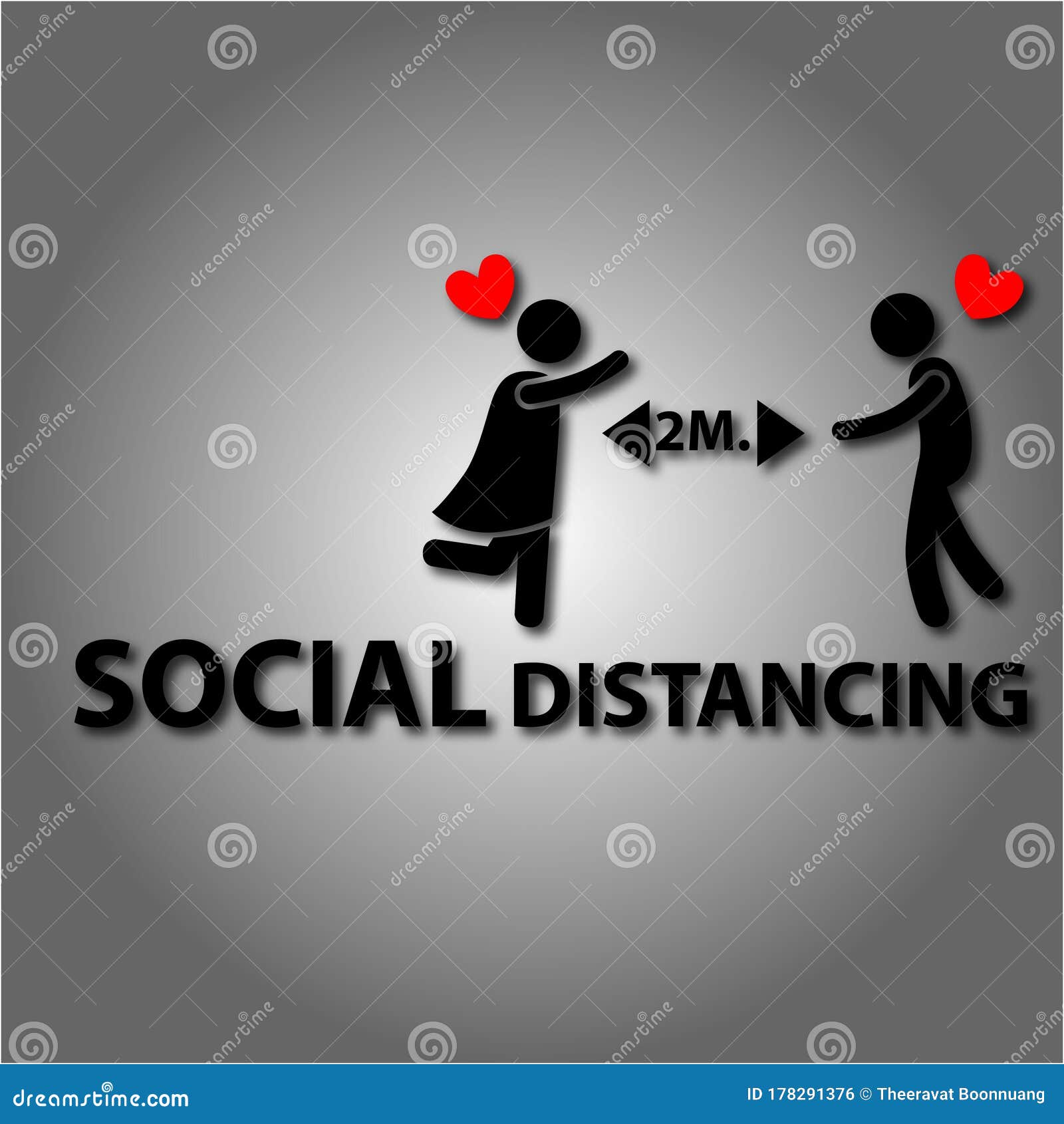 SOCIAL DISTANCING SIGN for YOURSELF and FAMILY Stock Illustration ...