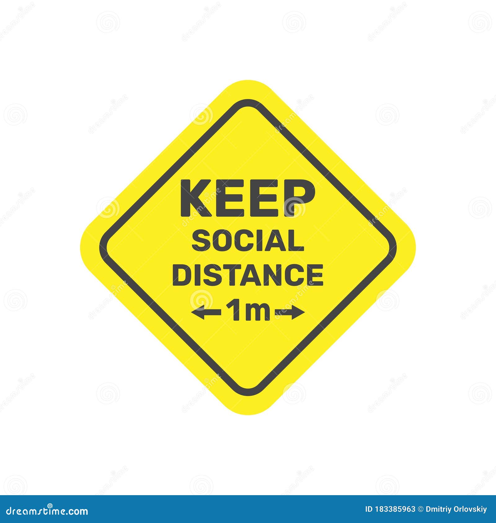 Social Distancing. Keep Safe Distance 1 Metr Icon. Warning Sign. Vector ...