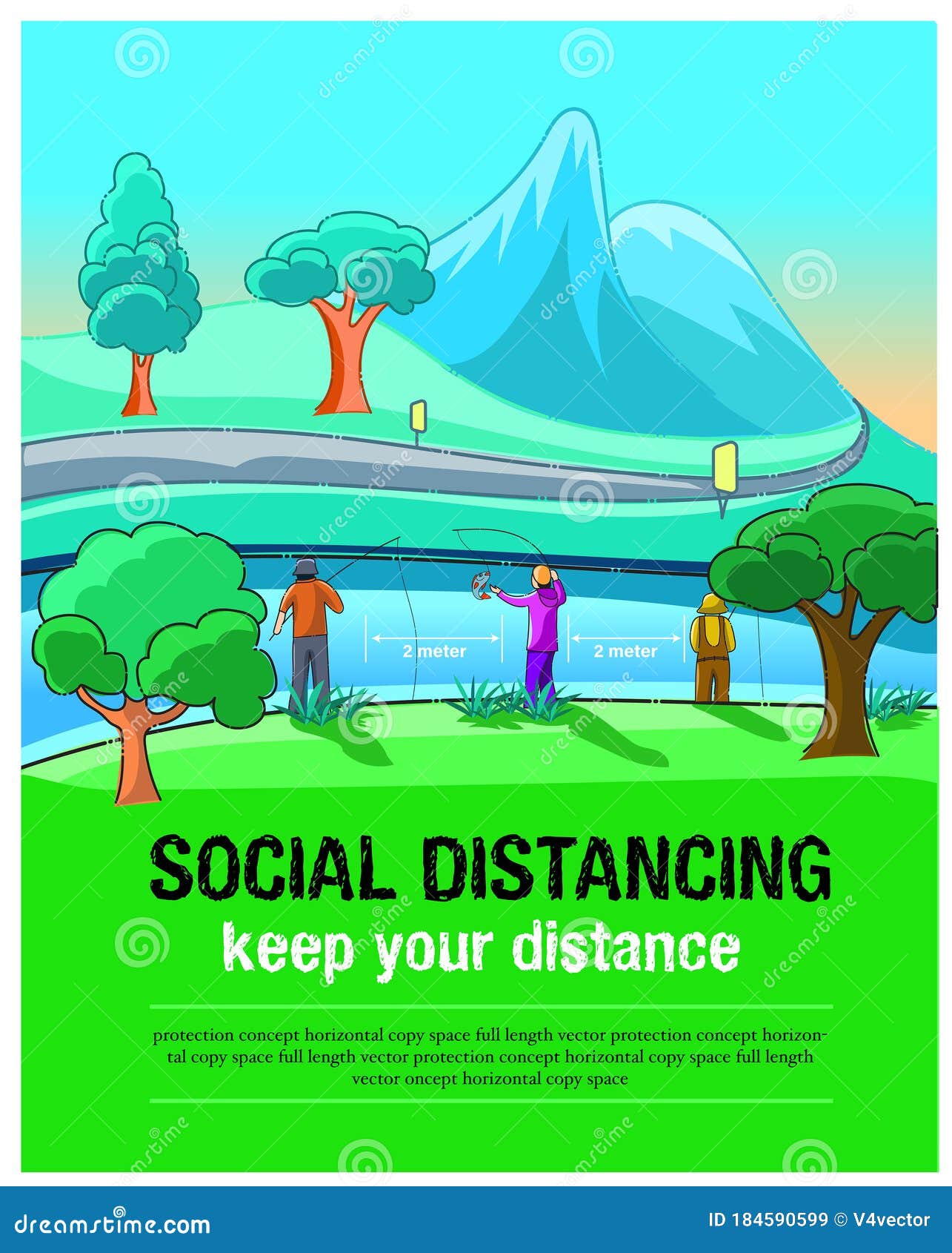 Social Distancing - Keep Your Distance Poster Stock Vector ...