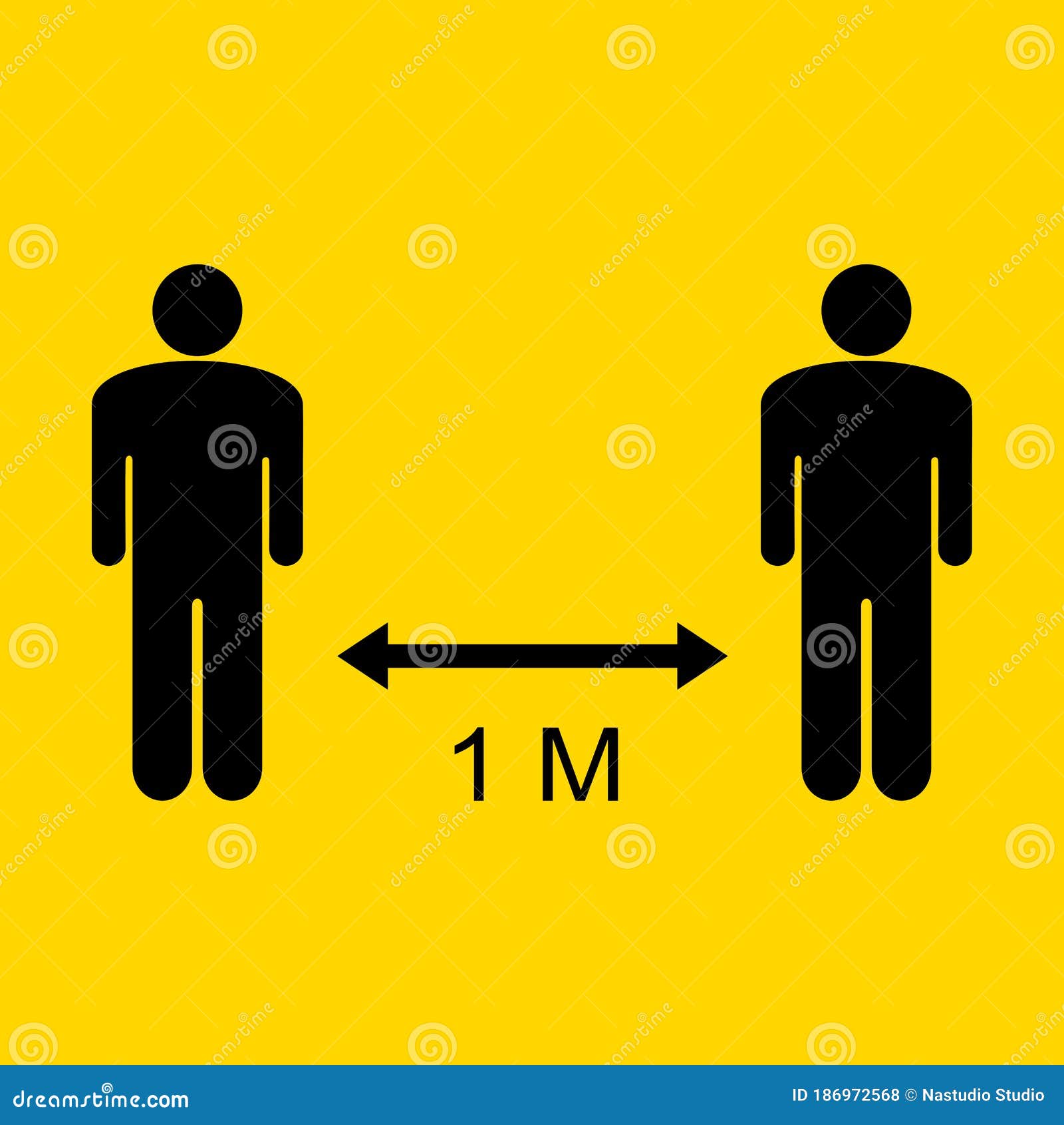 Social Distancing Keep Your Distance 1 Meters Icon.Vector Illustration ...