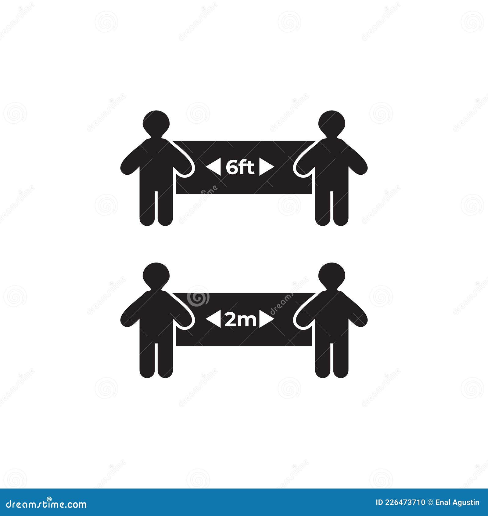 Social Distancing Label Logo Design Template Stock Vector ...