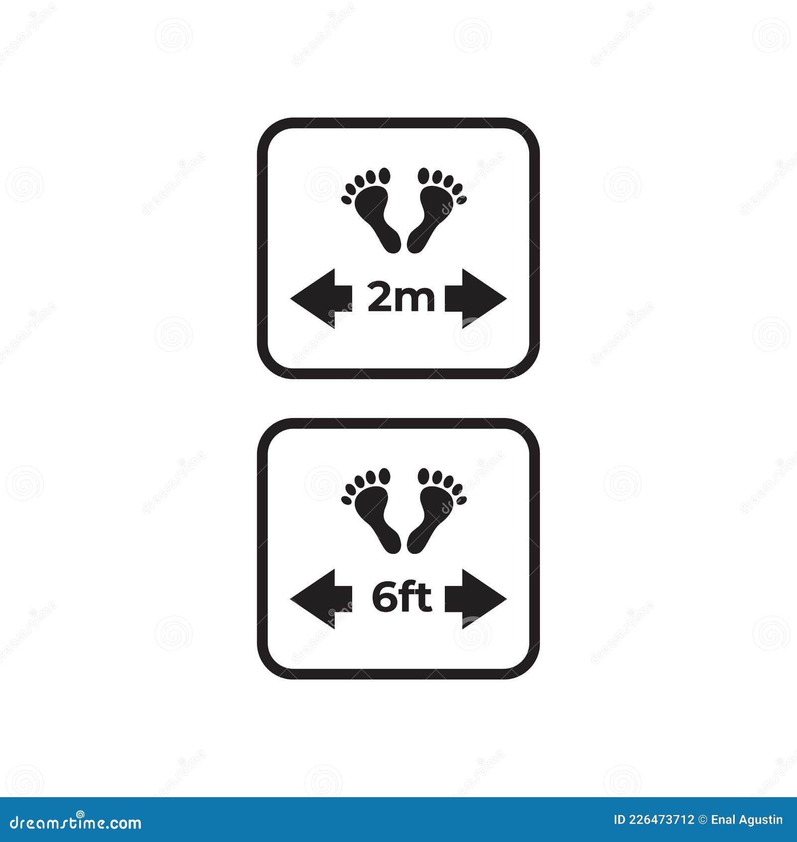 Social Distancing Label Logo Design Template Stock Vector ...