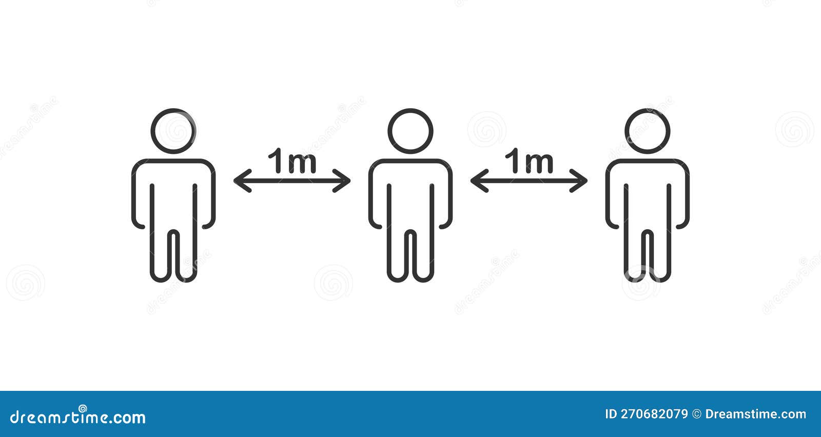 Social Distancing 1m Icon. Keep the 1 Meter Distance Vector Stock ...