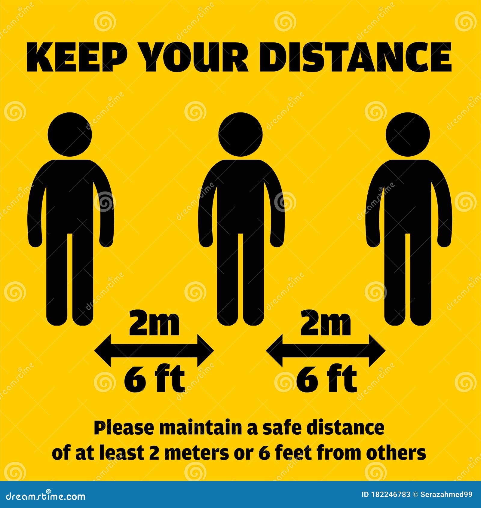 Social Distancing Message. Keep a Safe Distance Vector Illustration ...