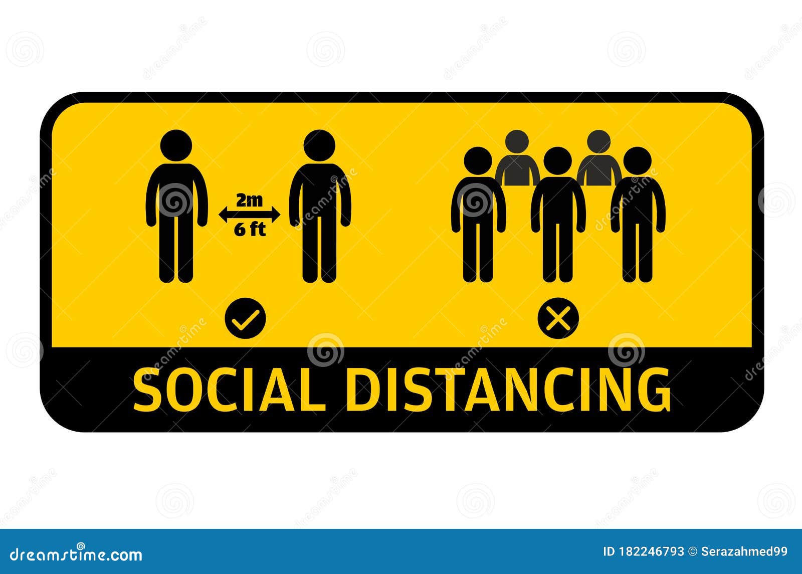 Social Distancing Message. Keep a Safe Distance Vector Illustration ...