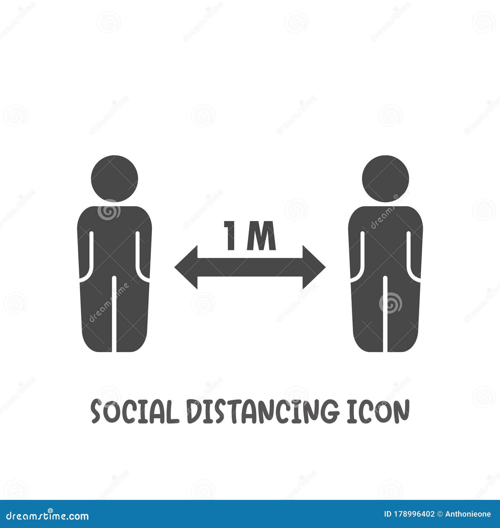 Social Distancing 1 Meter Icon Simple Flat Style Vector Illustration ...
