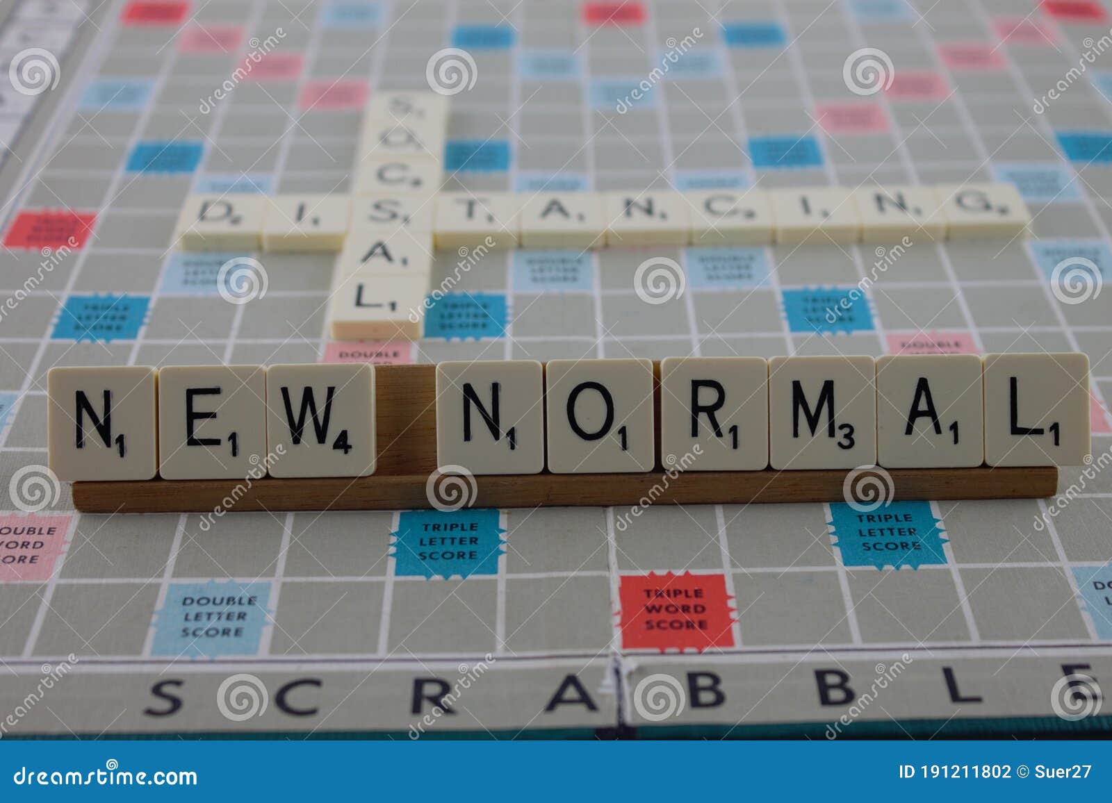 New Normal Phrase on a Scrabble Board with Selective Focus Editorial ...